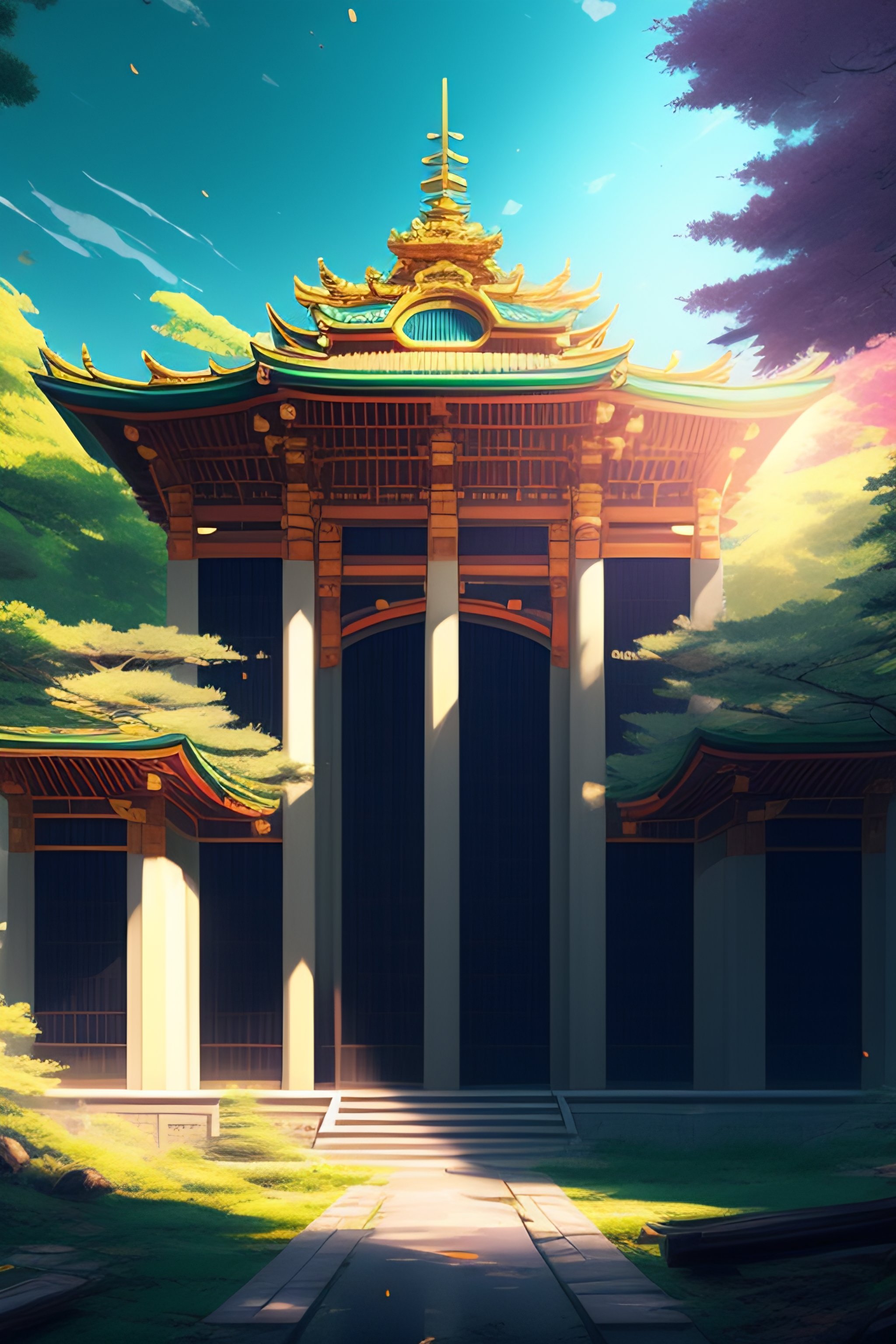 Lexica - Anime key visual of a empty abandoned library in a forest ...