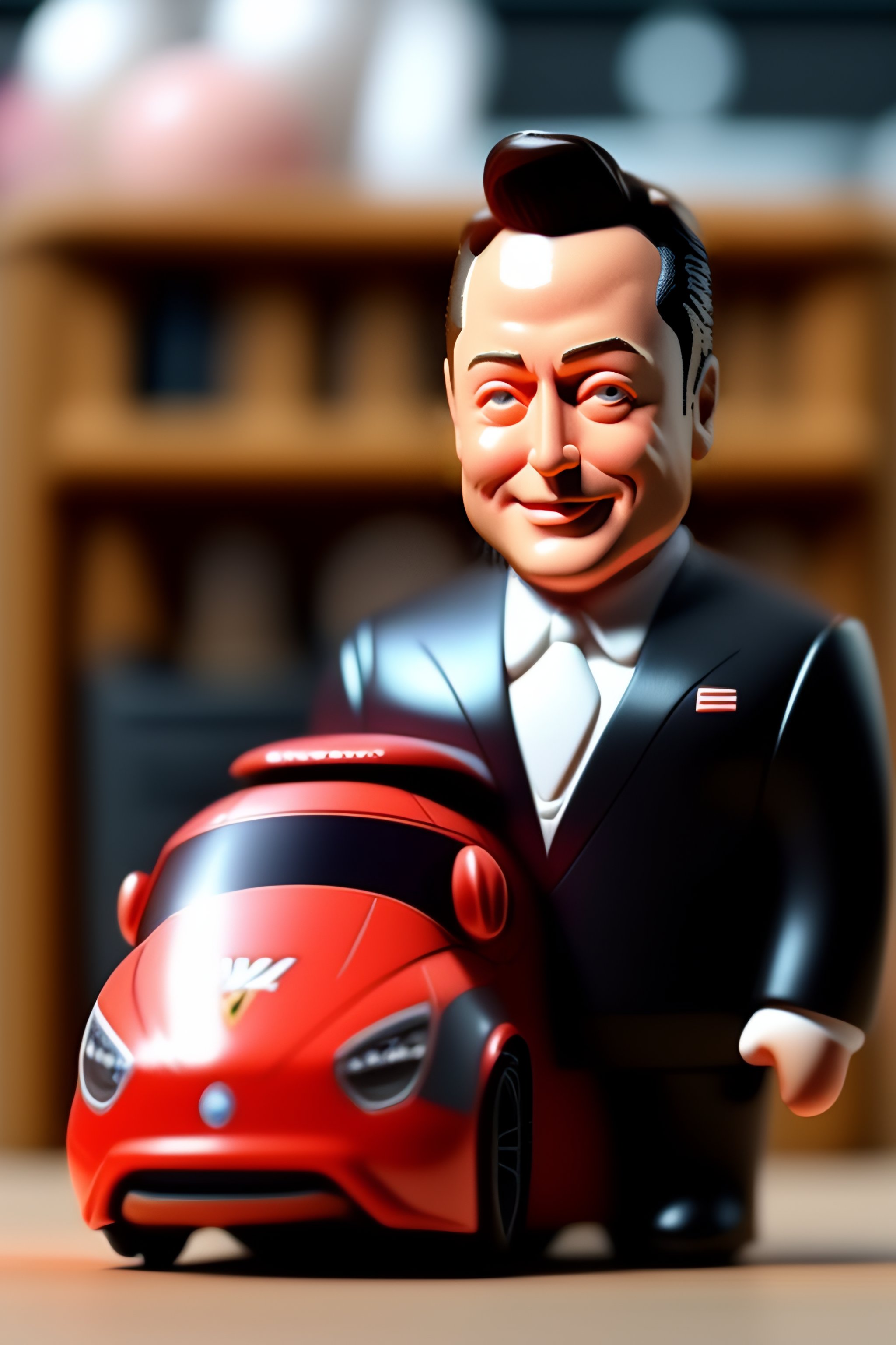 Lexica - 4k cartoon, Elon musk Toy.