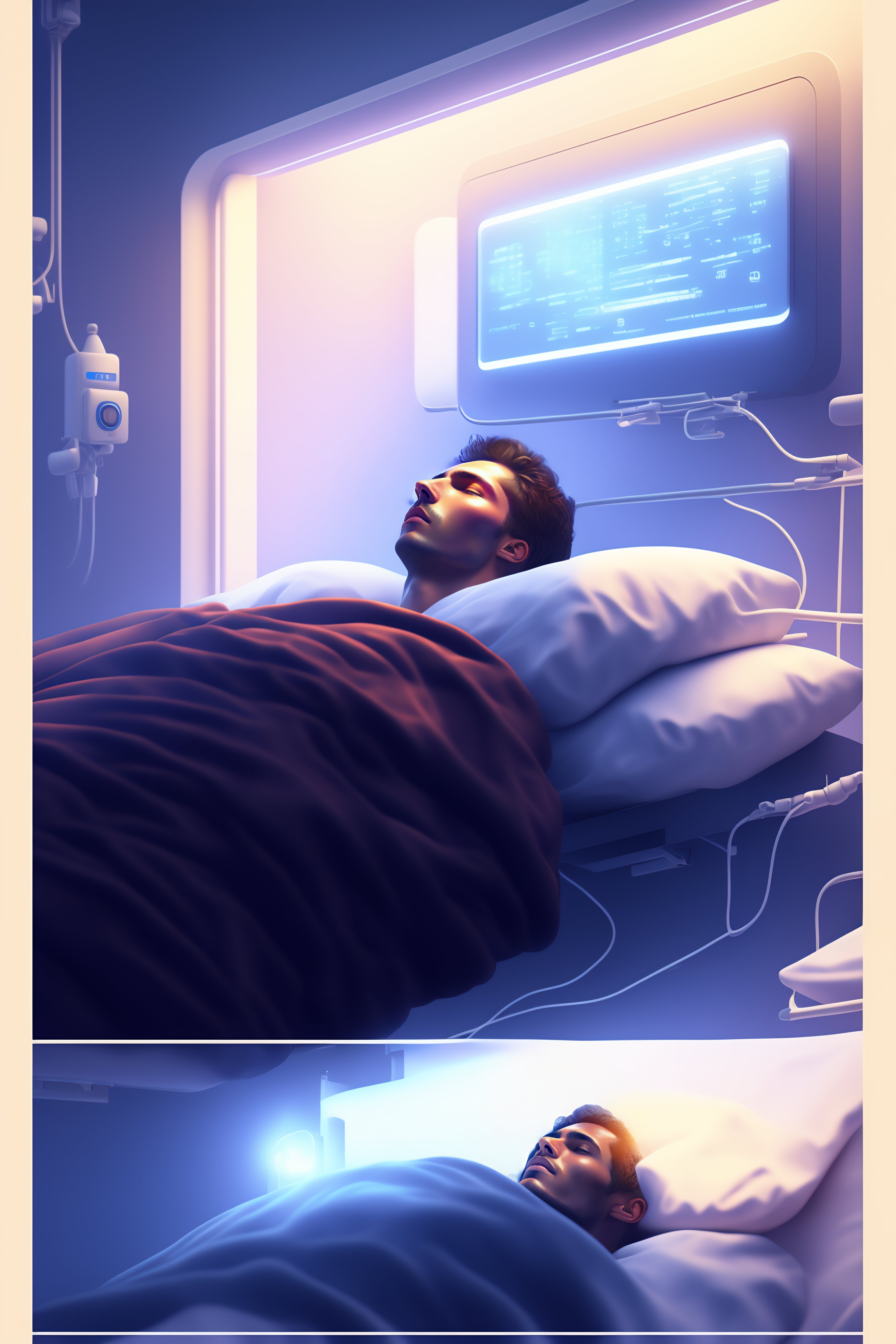 Lexica - A male waking up from a decade long coma in a high tech ...
