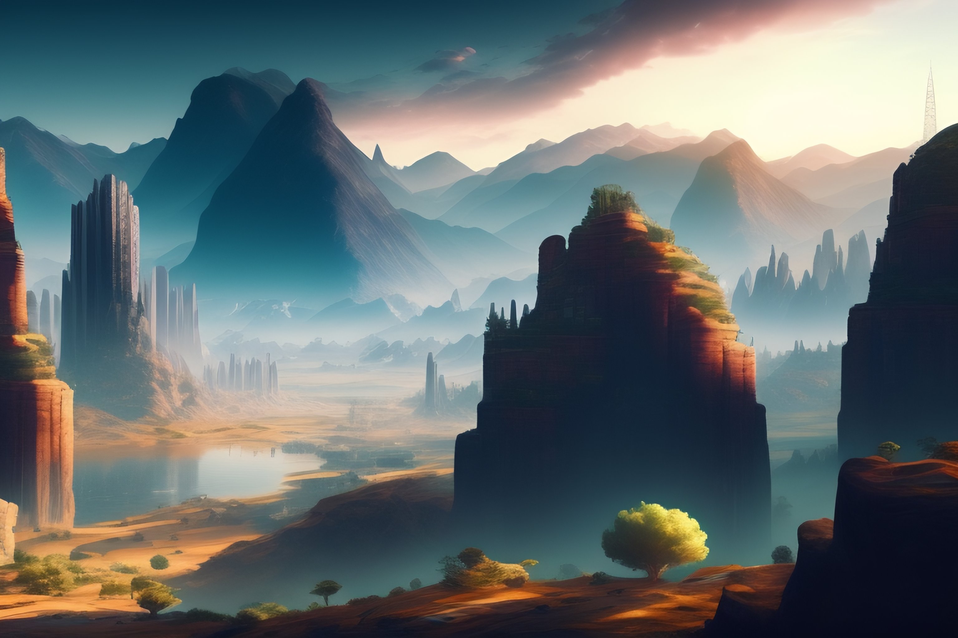 Lexica - Rock based livable city with people, ancient architecture ...