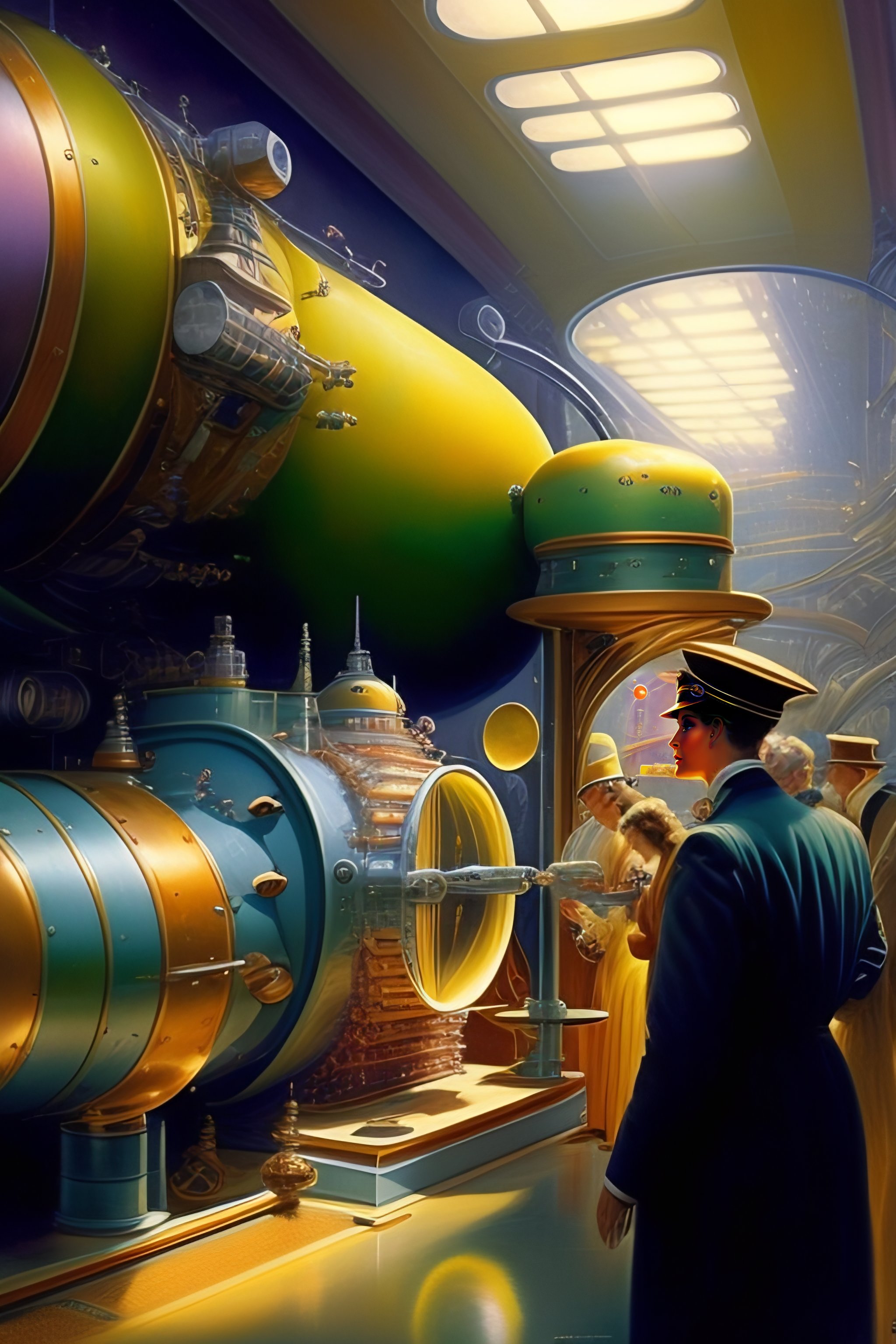 Lexica - 1 9 5 0 s retro science fiction particle accelerator scene ...