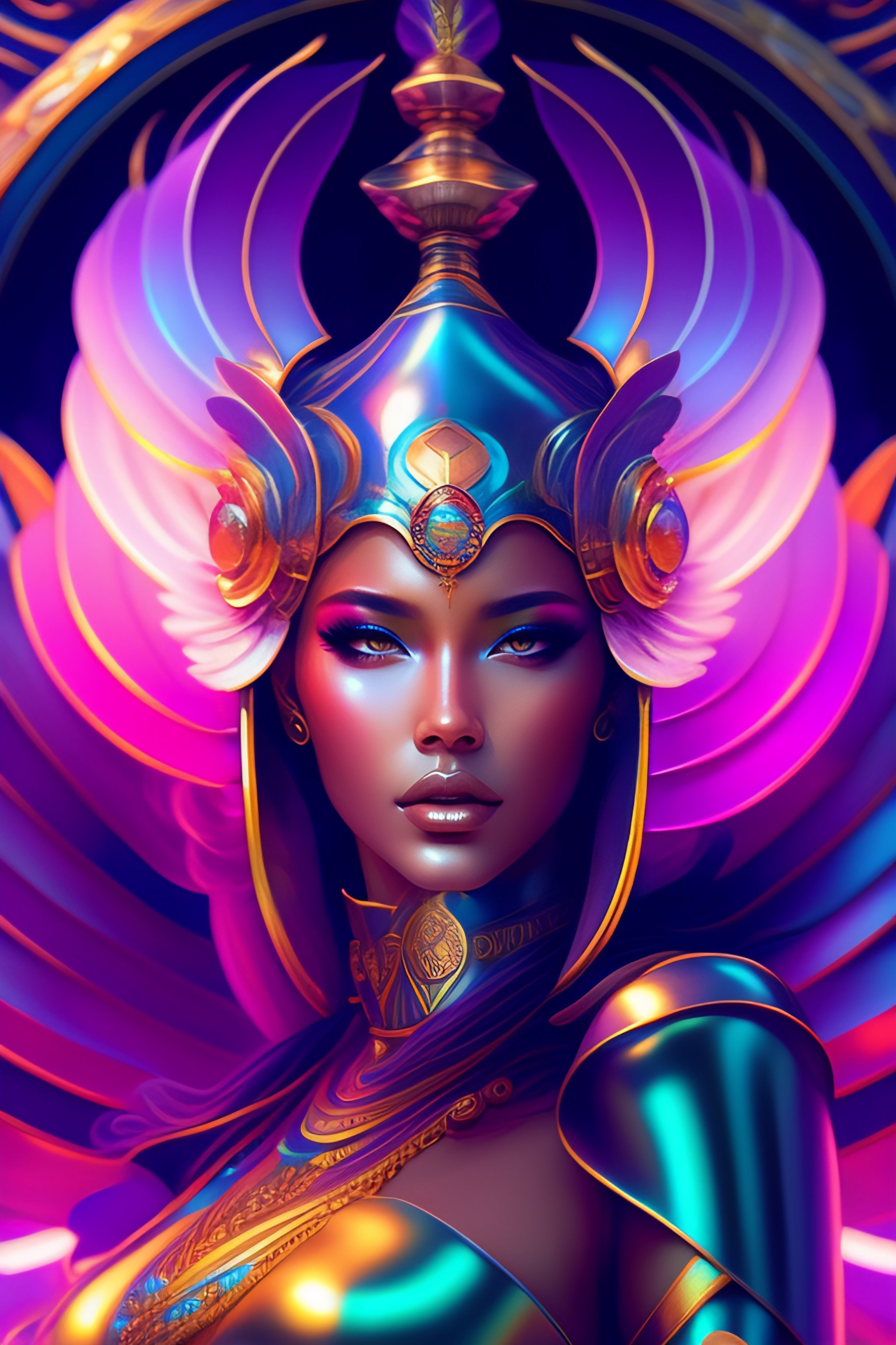 Lexica - A cybernetic goddess, vaporwave aesthetic, colorful ...