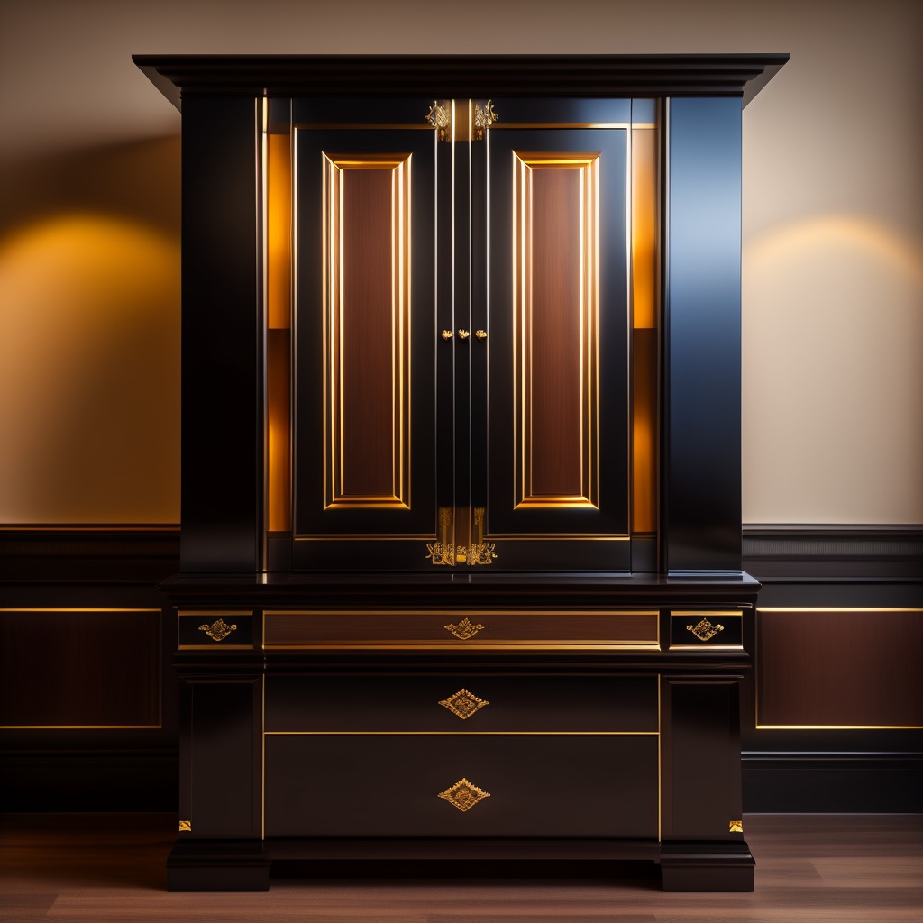 Lexica - Architectural photography of a modern cabinet in a classic ...