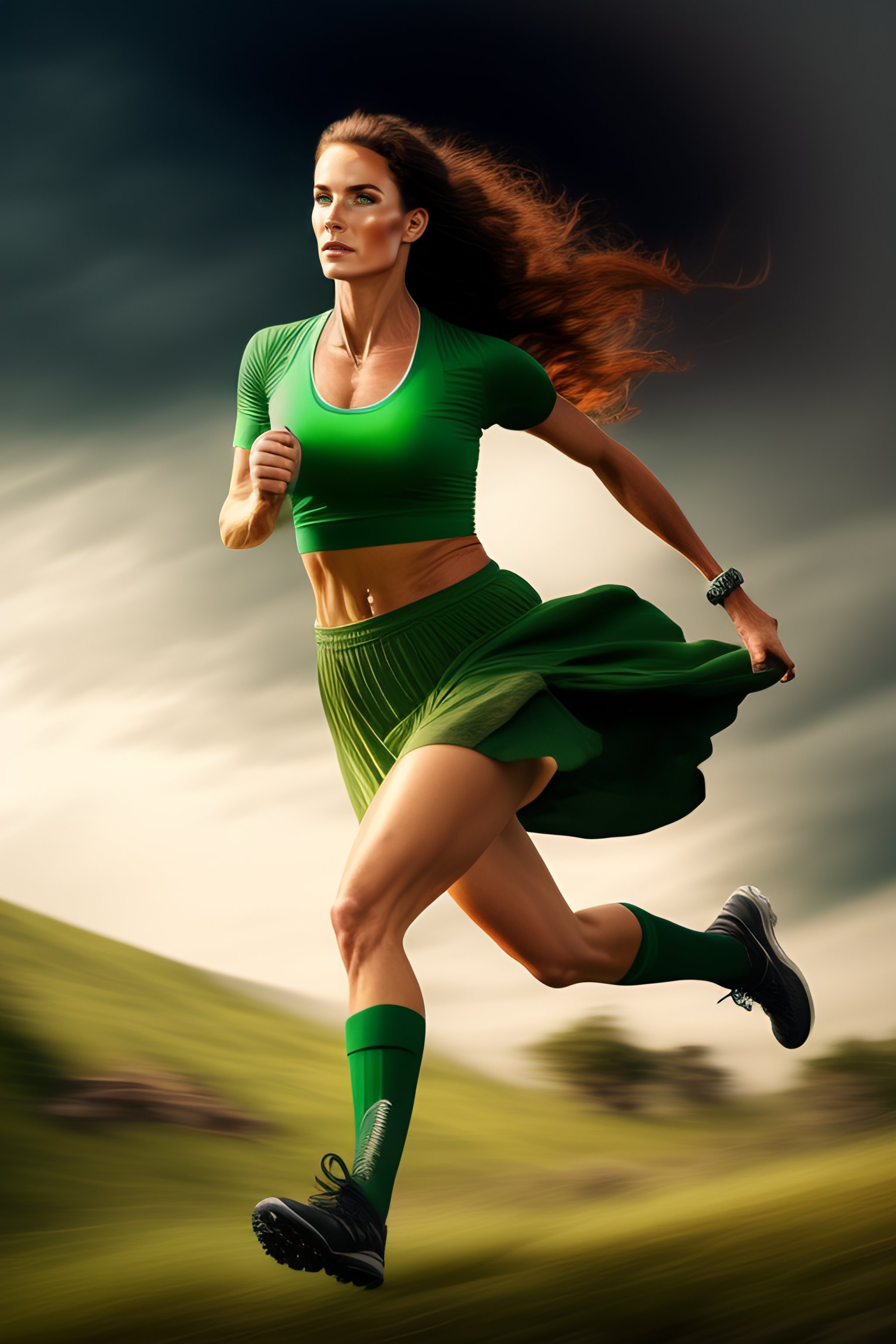 Lexica - Ancient Scotsman running from the front, in green skirt, white ...