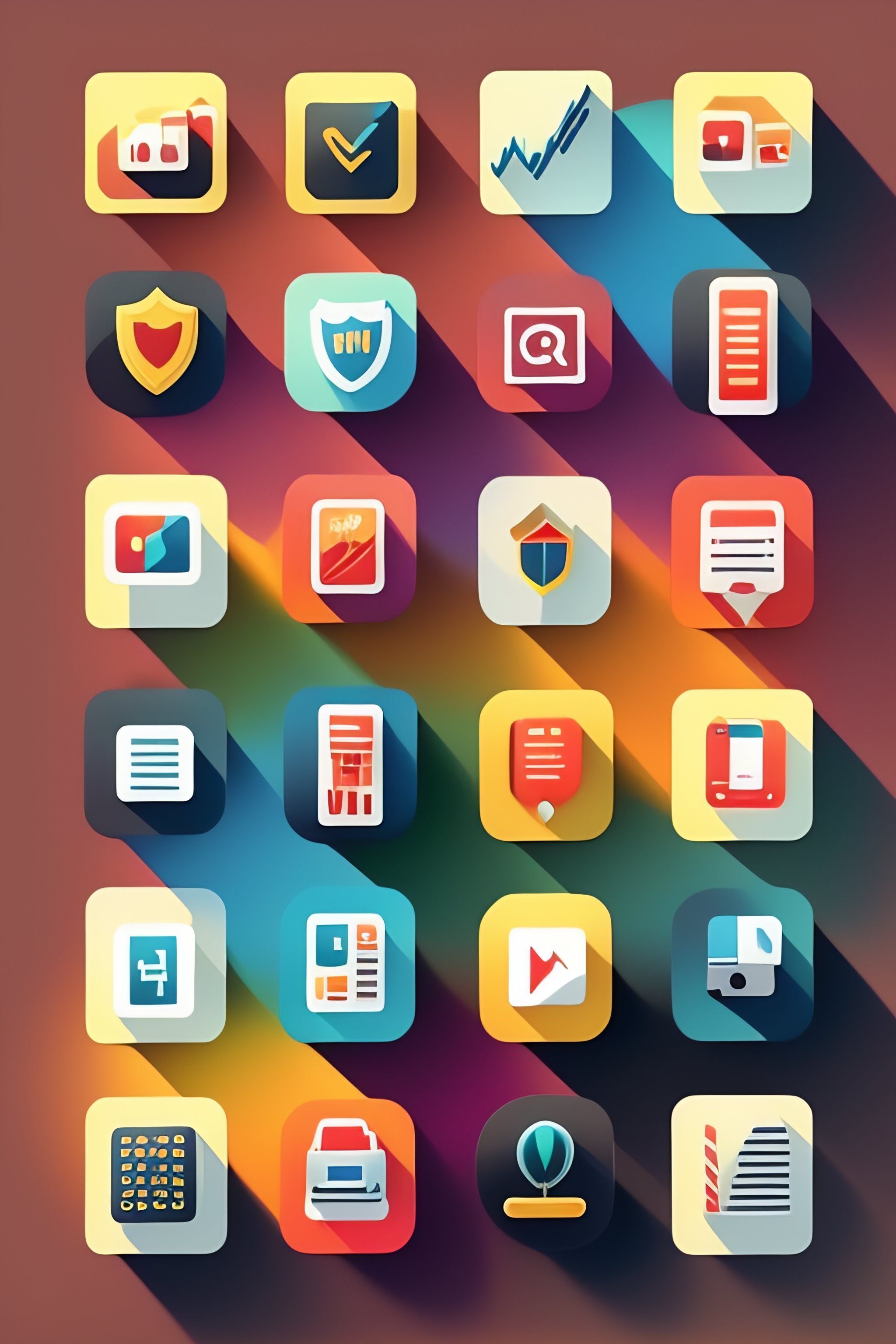 Lexica - A set of icons designed by banksy, flat design, clean background