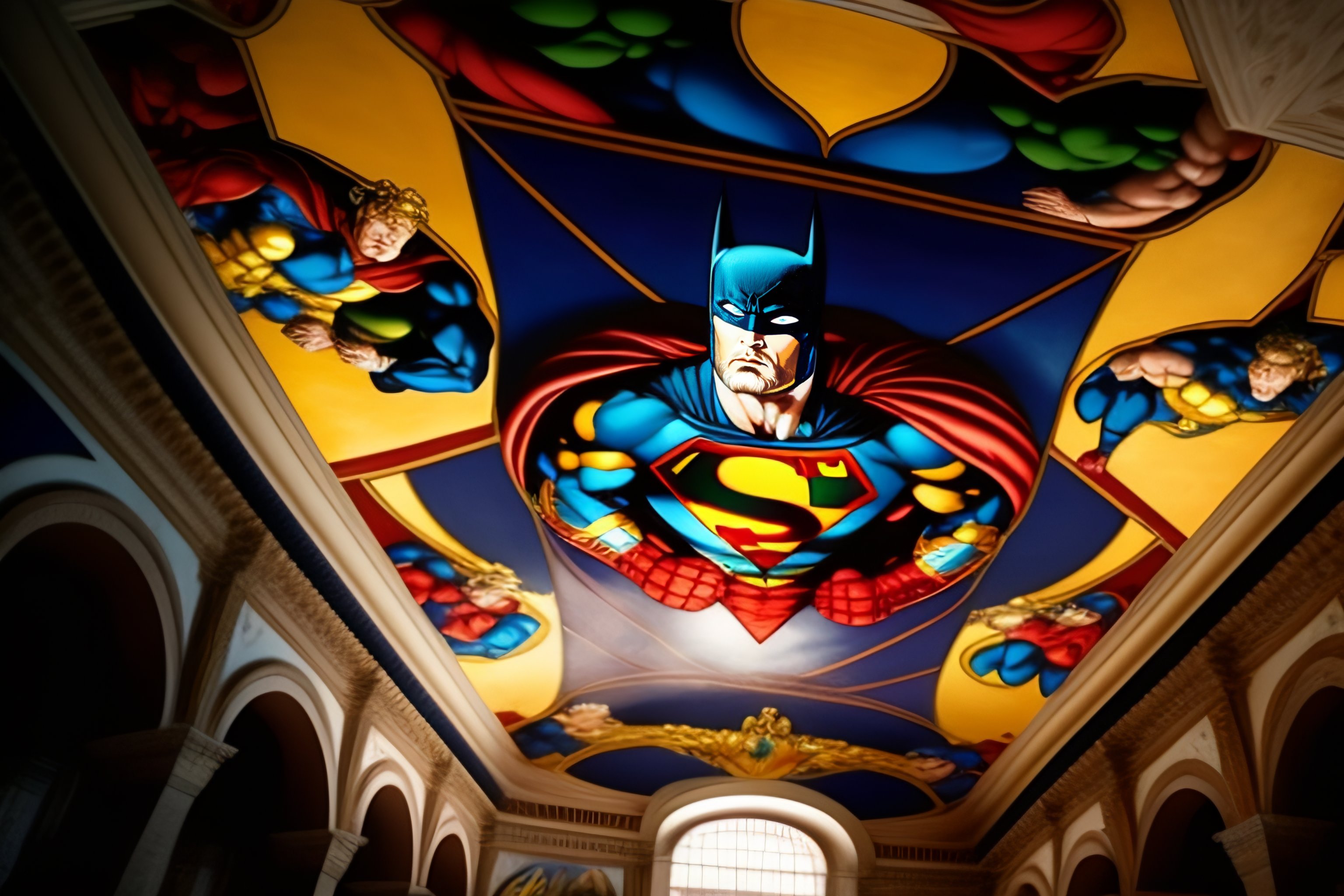 Lexica - Sistine chapel with marvel characters, batman, superman ...