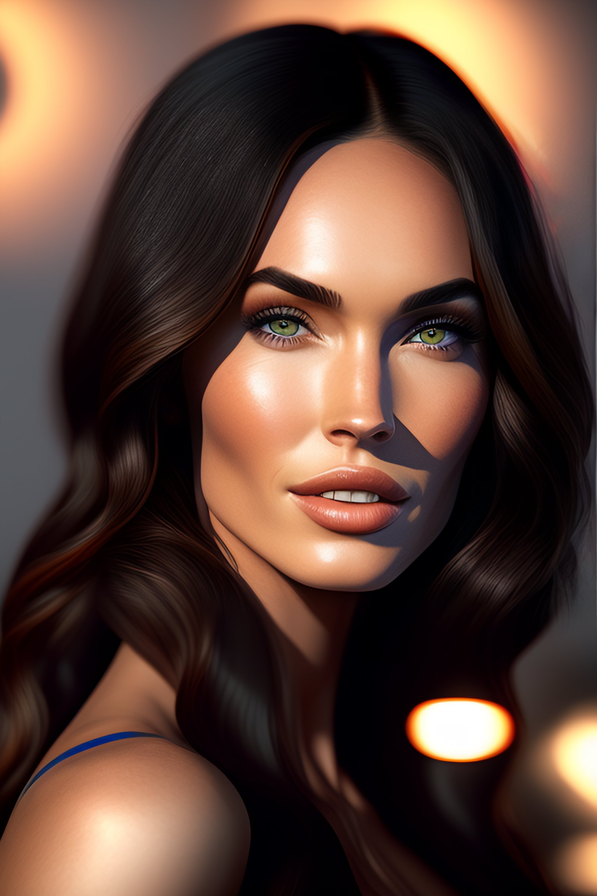 Lexica - Highly detailed portrait of Megan Fox, stephen bliss, unreal ...