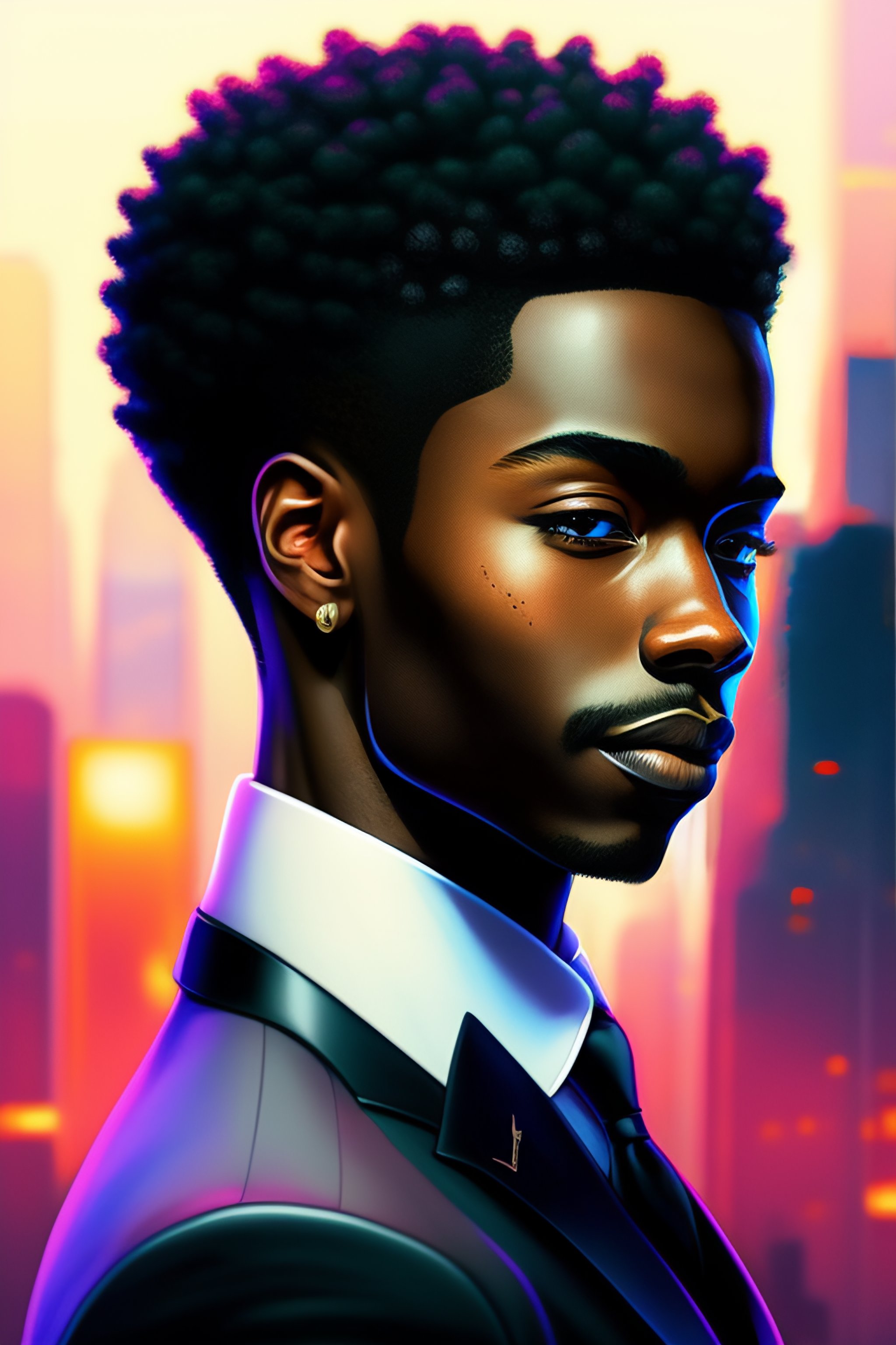 Young Black Man Cartoon