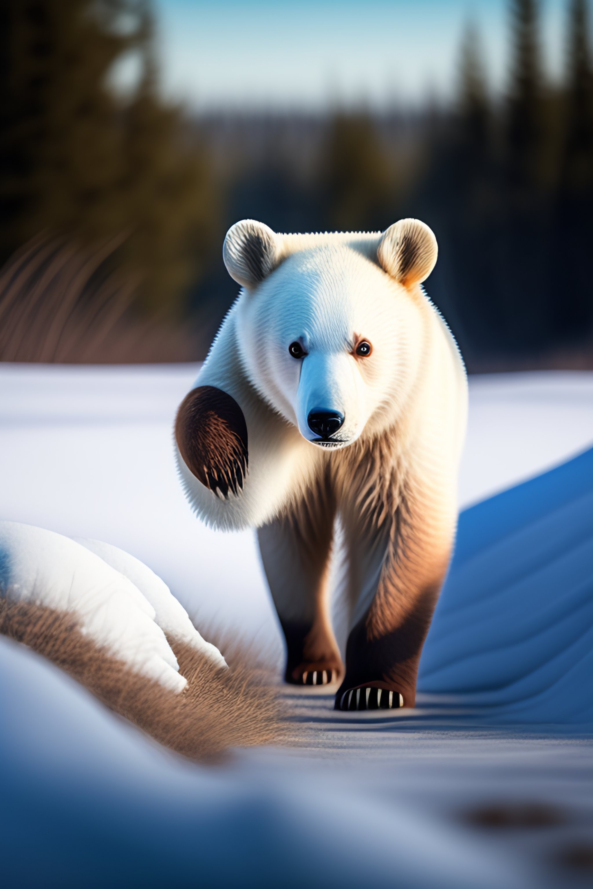 Lexica - Scary white bear cub