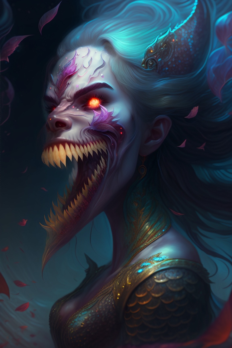 Lexica - A mermaid demon zombie horror ghost gross decaying in a ...