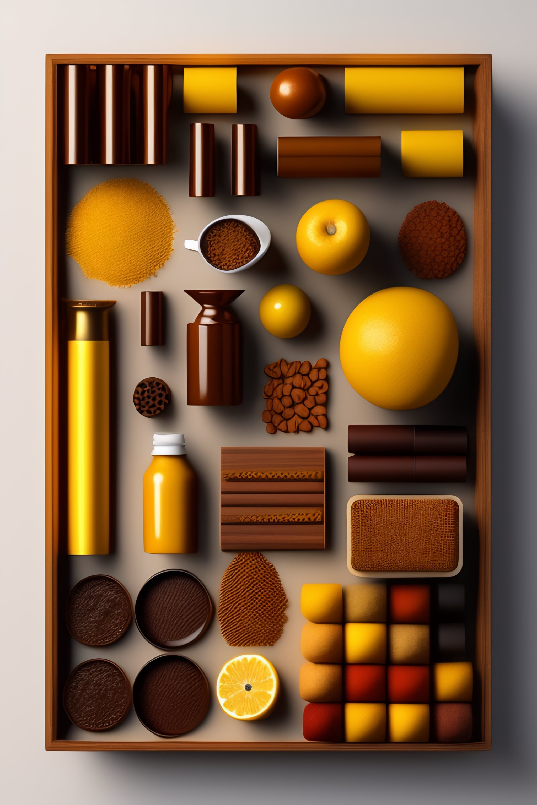 Lexica - Tobacco, coffee, costumes and props, knolling, knolling layout ...