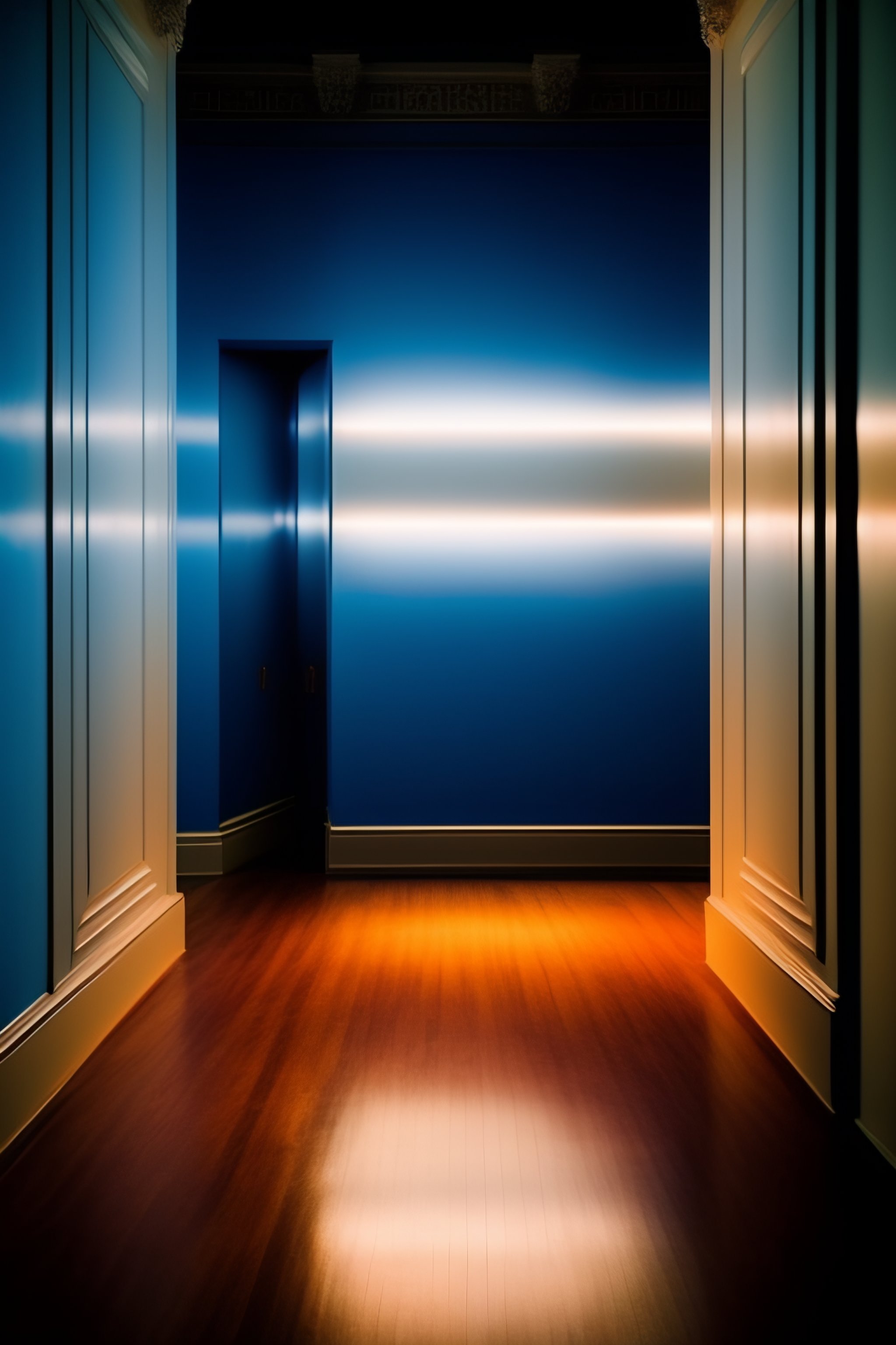 Lexica - An ivory golden demon in a blue and red haunted liminal ...