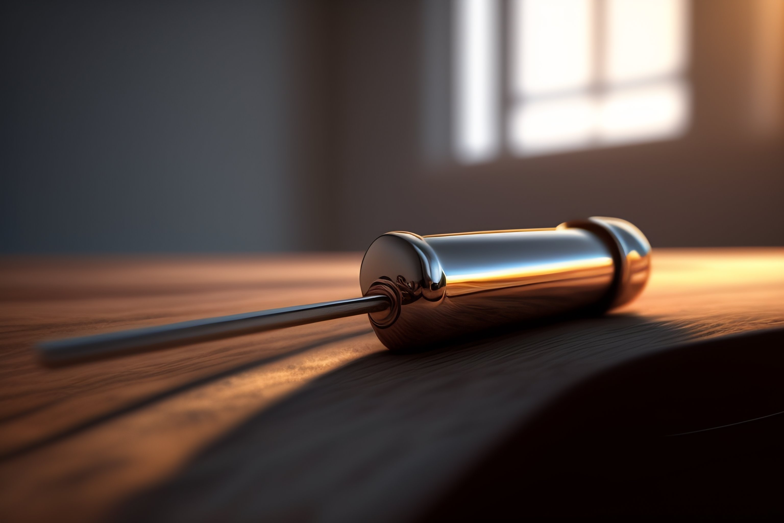 Lexica - A striking fantasy portrait of a single metal rod laying down ...