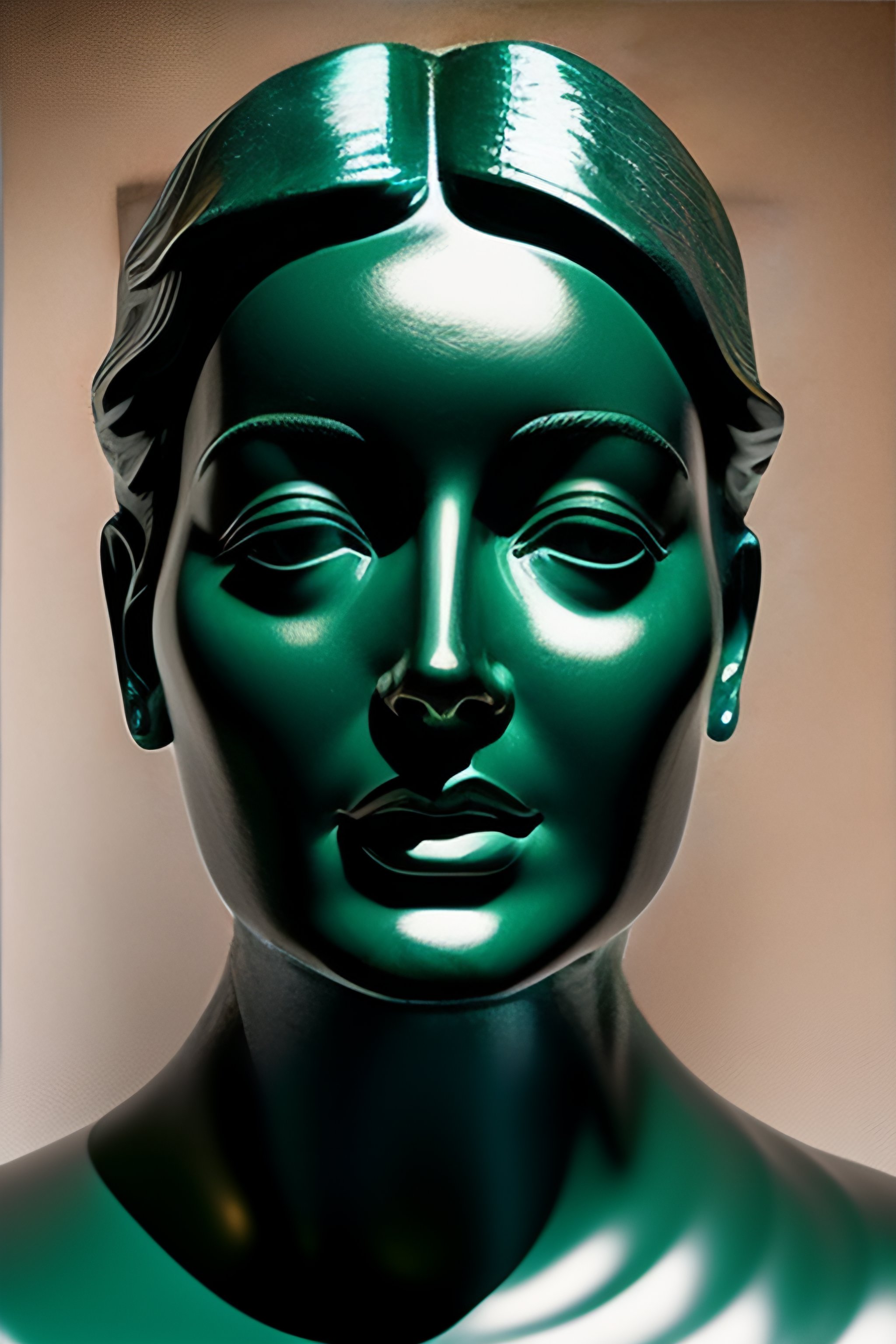Lexica - Face of a woman in glass statue