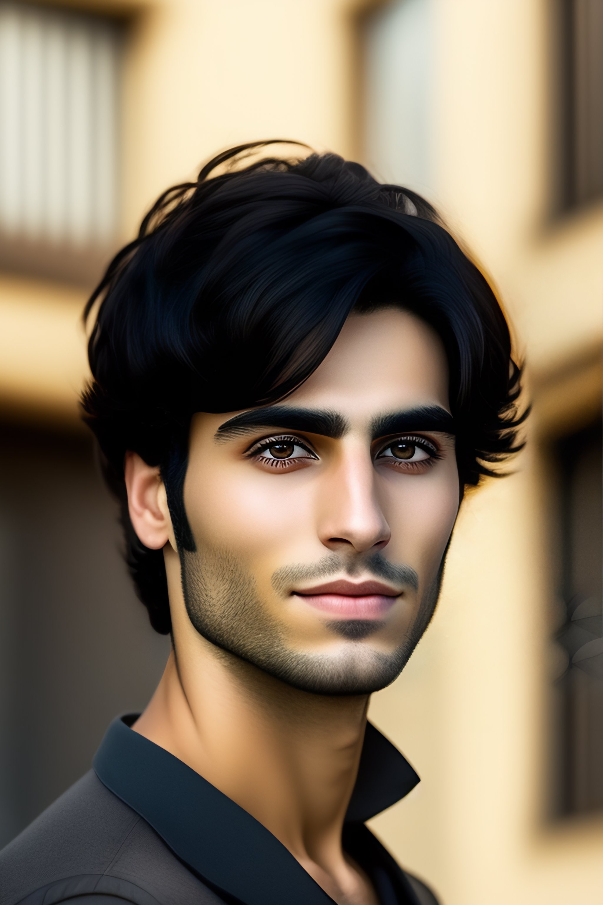 Lexica - Dark haired 25 years old young white turkish man has little ...