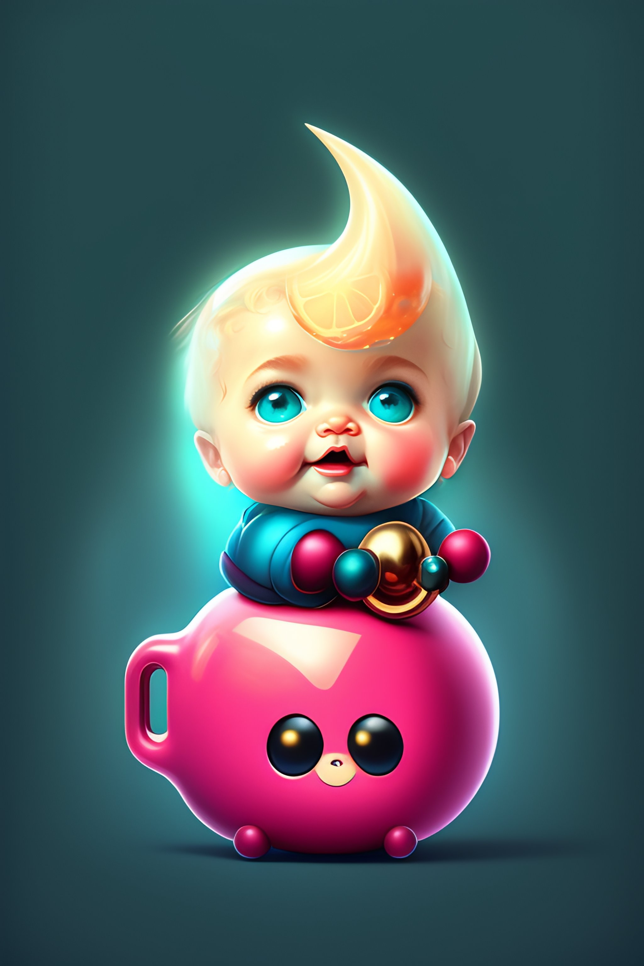 Lexica - Cute and diabolical cartoon kettlebell baby, fantasy ...