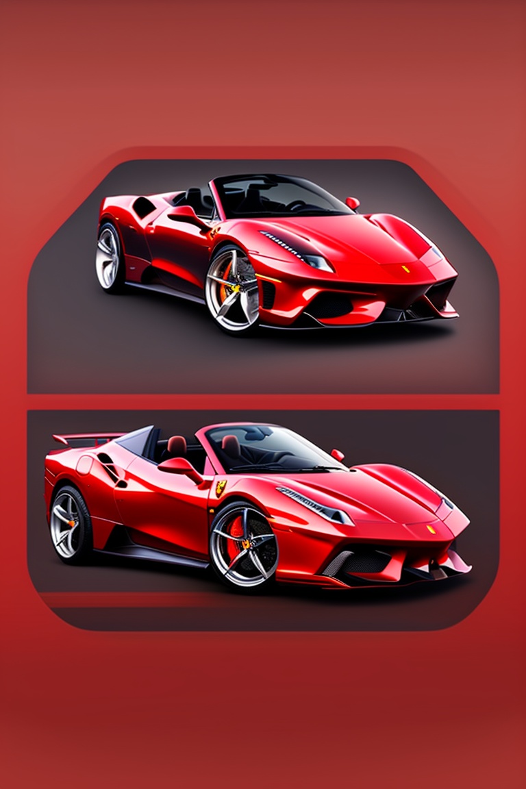 Lexica - No background, realistic, ferrari, red, convertible