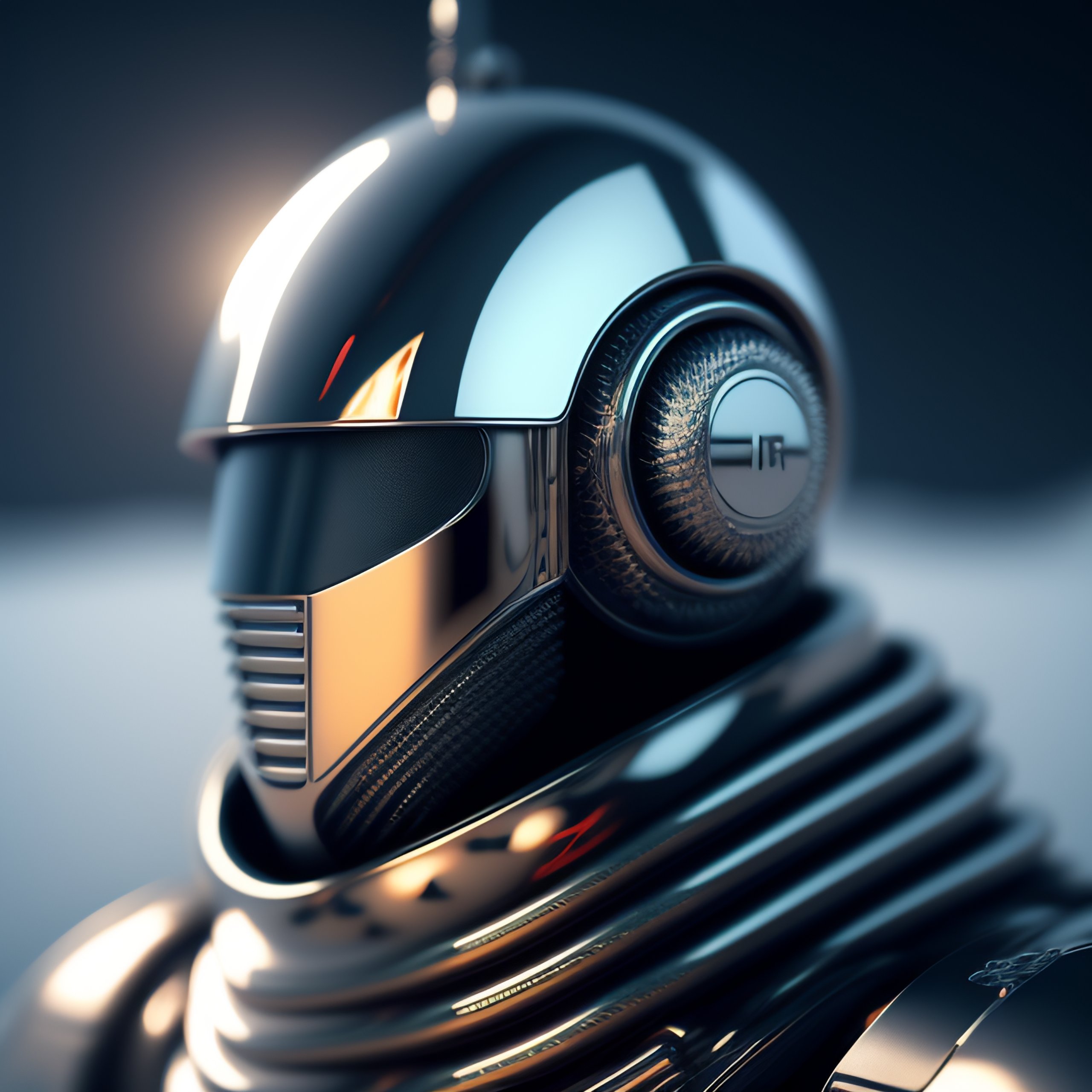 Lexica - A portrait of a chrome robot cold atmosphere, insanely ...