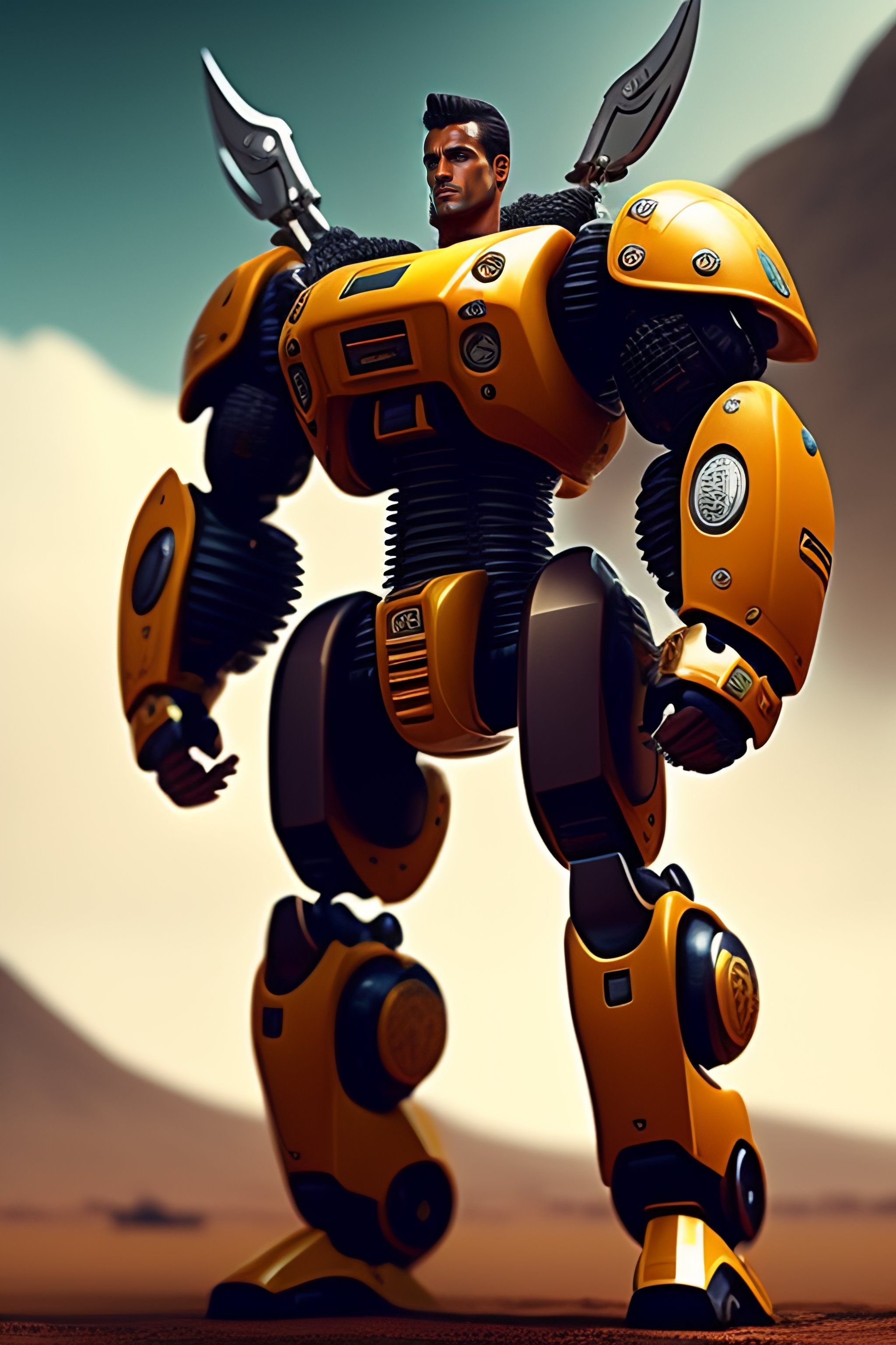 Lexica - Rambo with robot arm