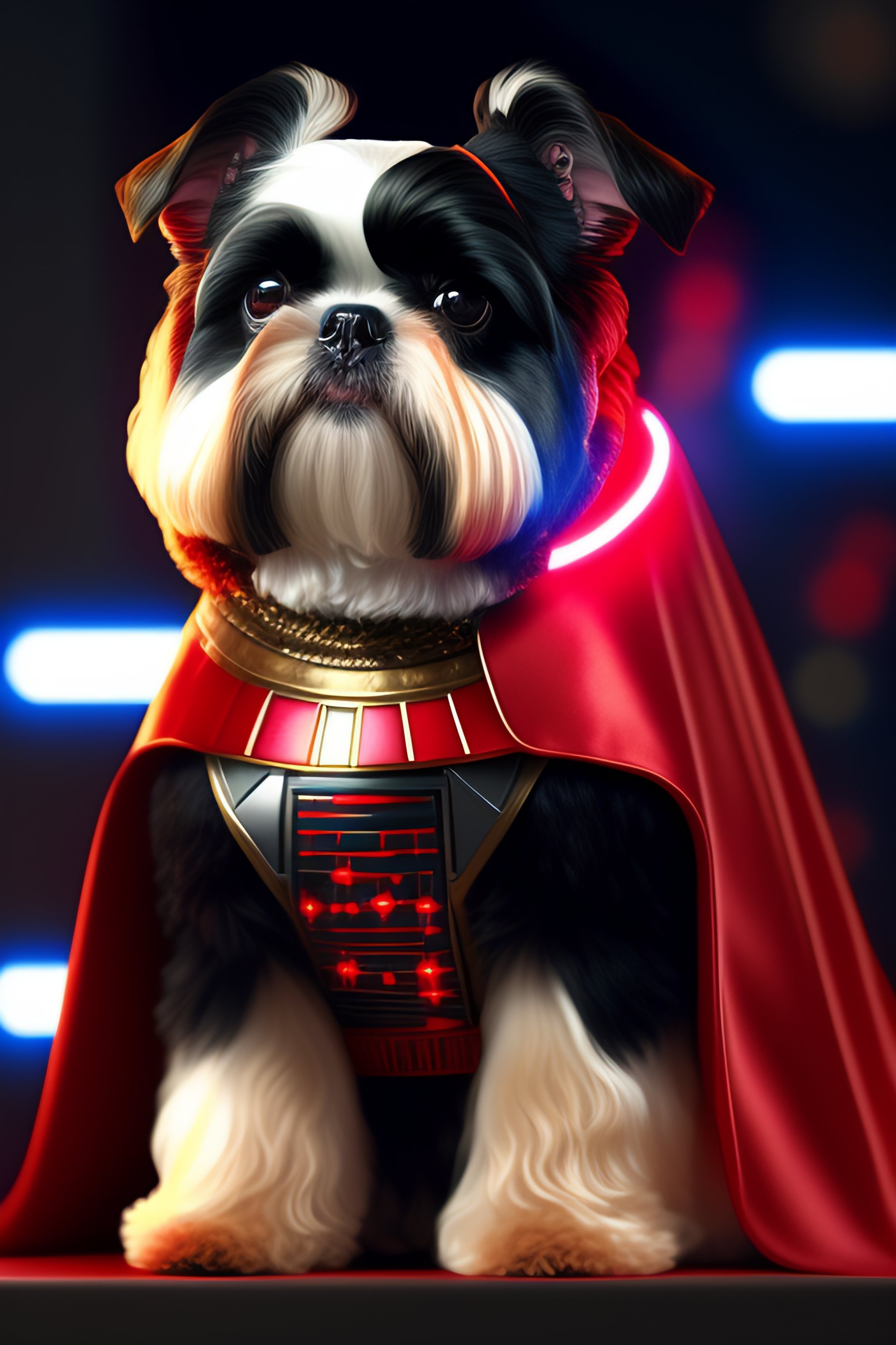 Lexica - Star Wars scene artificial intelligence a Shih Tzu dog wearing ...