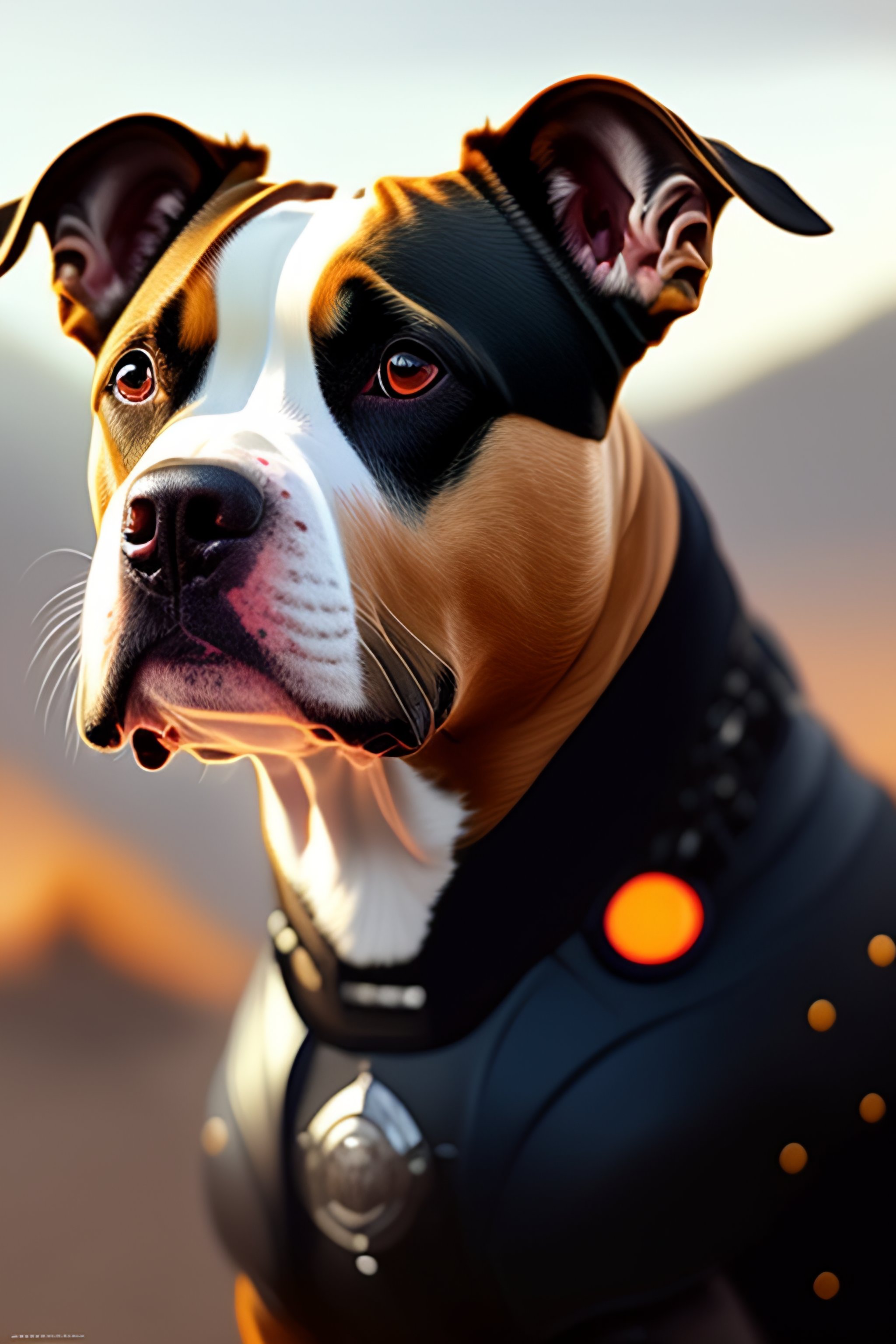 Lexica - A Staffordshire Bull Terrier Dog as the doomslayer, realistic ...