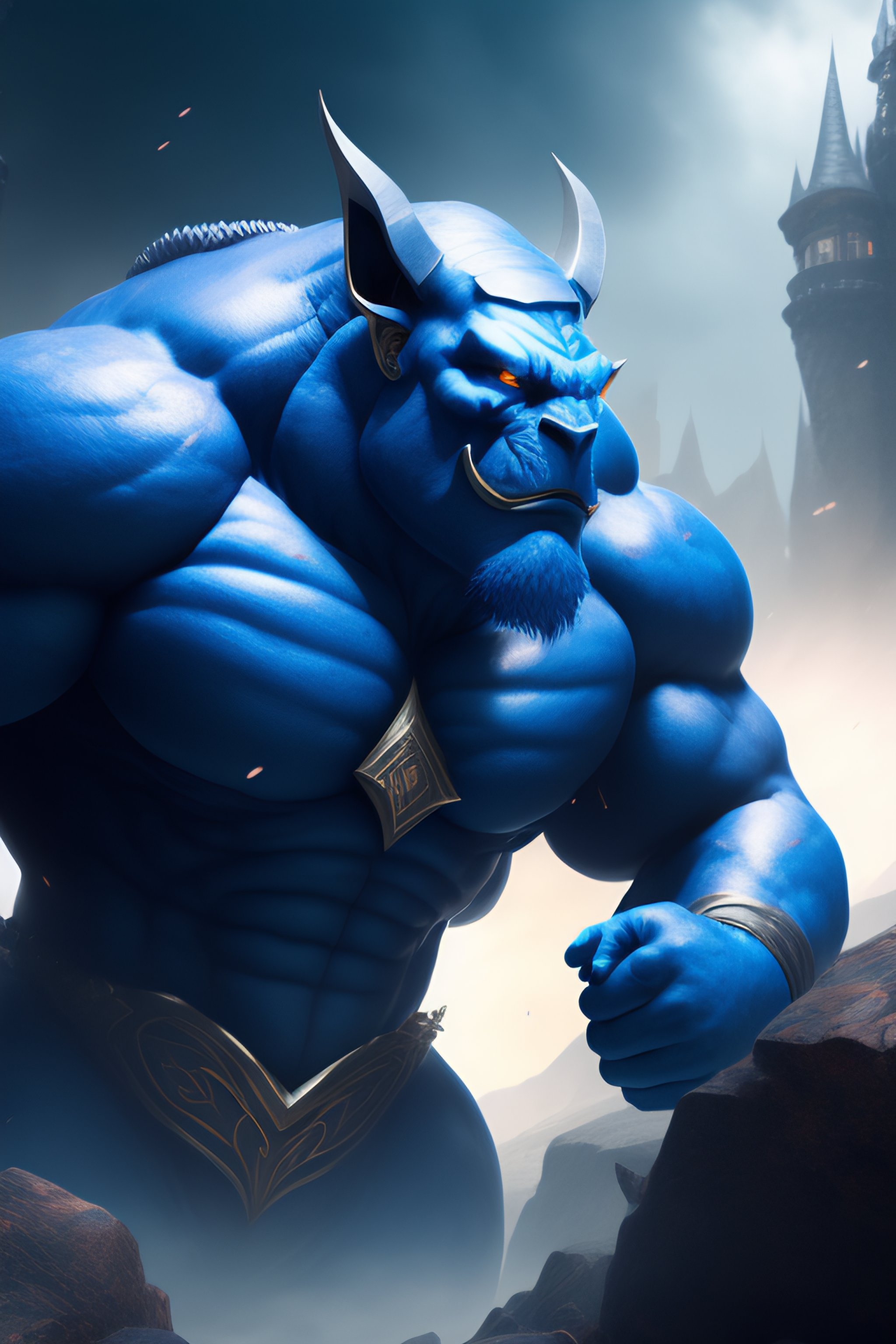 Lexica - Silver Golem fighting with Blue Ogre, 8k, digital art, epic ...