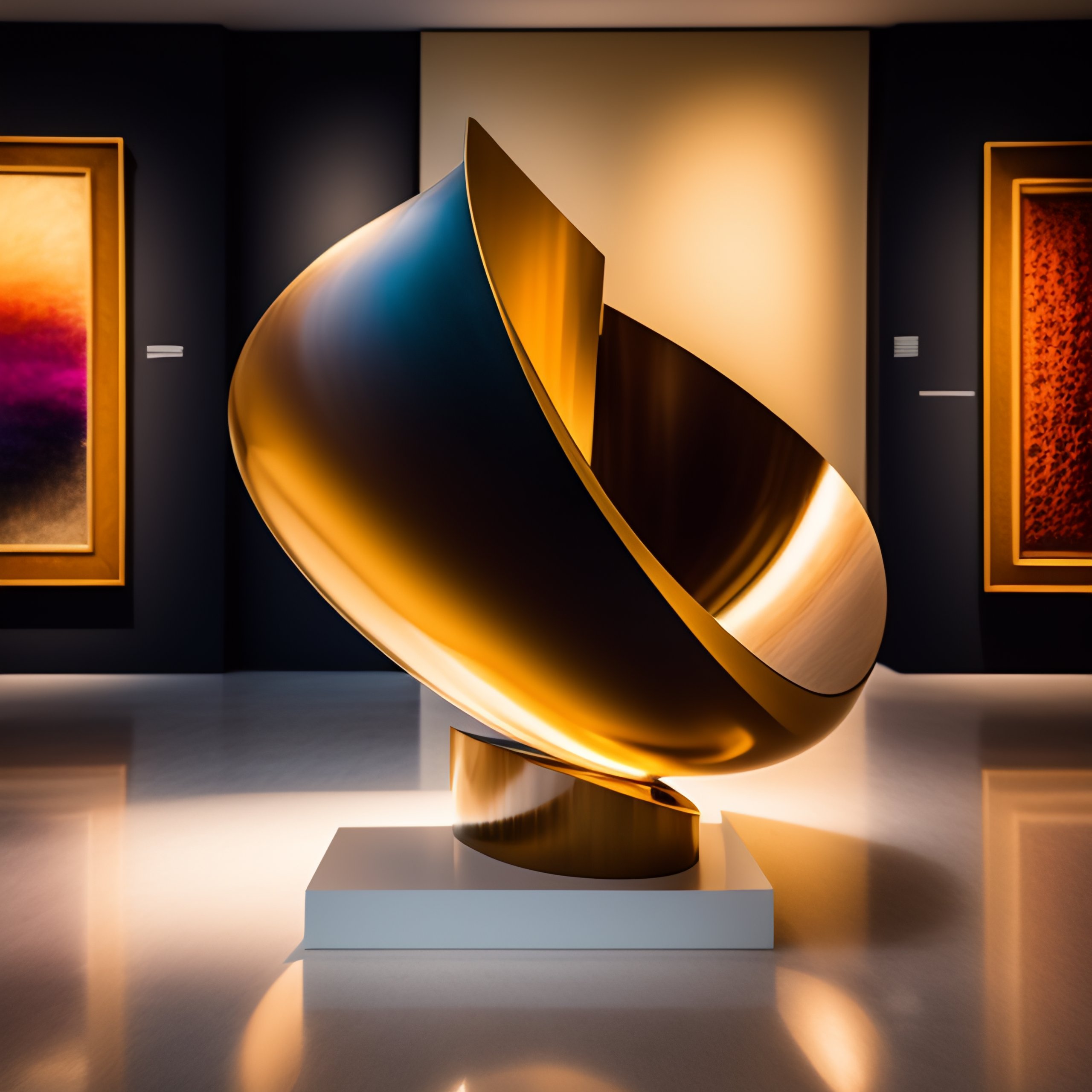 Lexica - Photo of an abstract sculpture in a museum