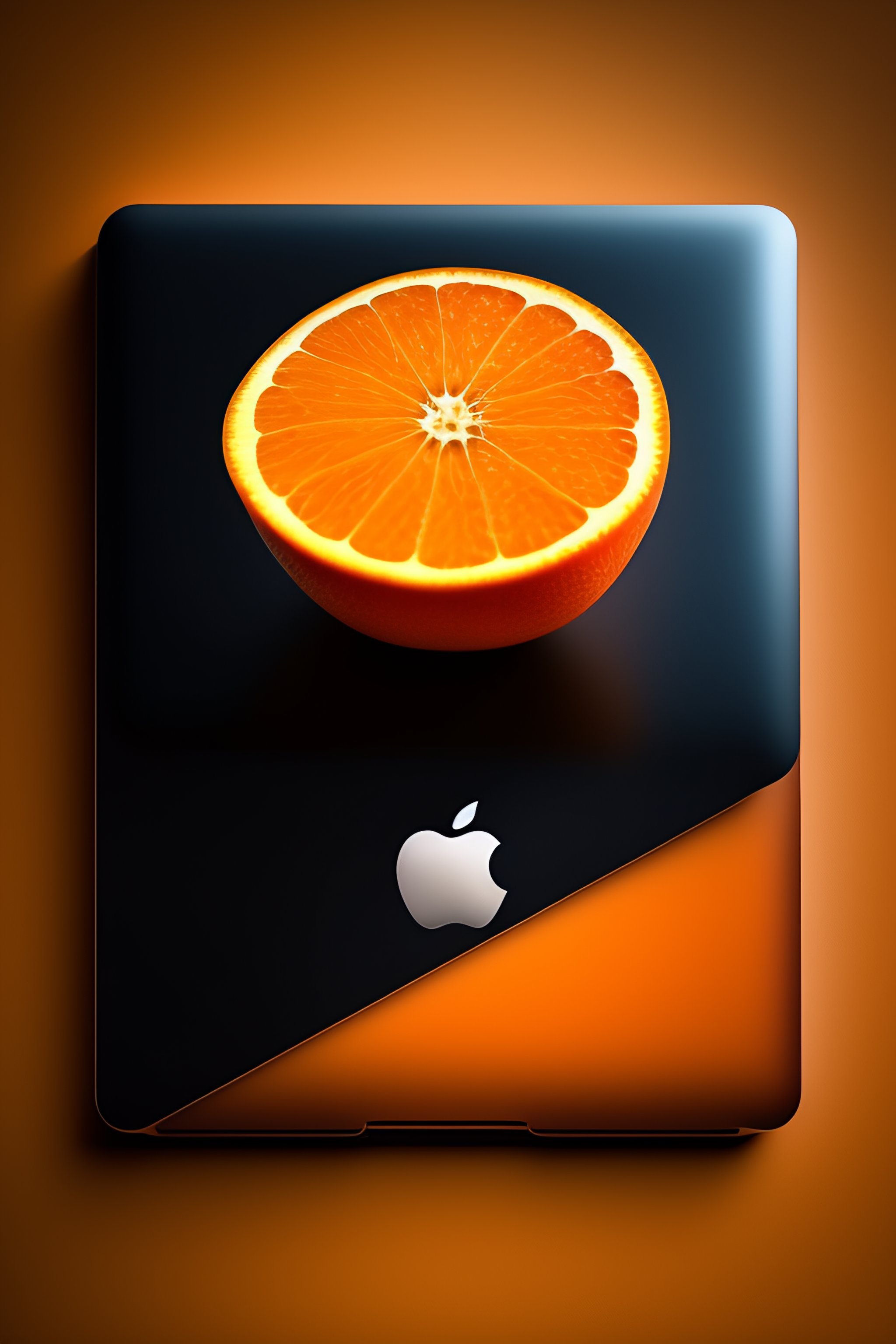 Lexica - A sticker of half eaten orange for the macbook. hyper ...