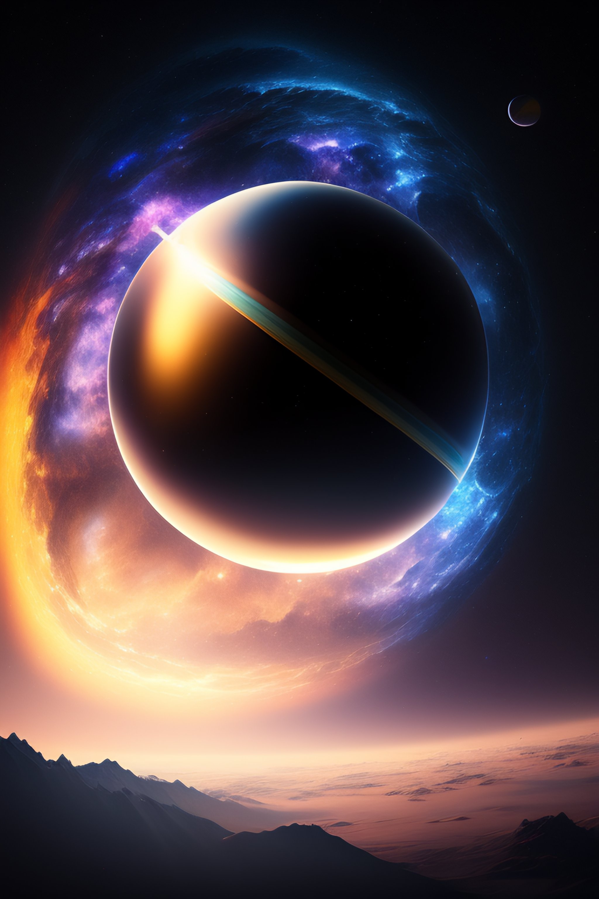 Lexica - Metallic orb in space , 4K, photorealistic