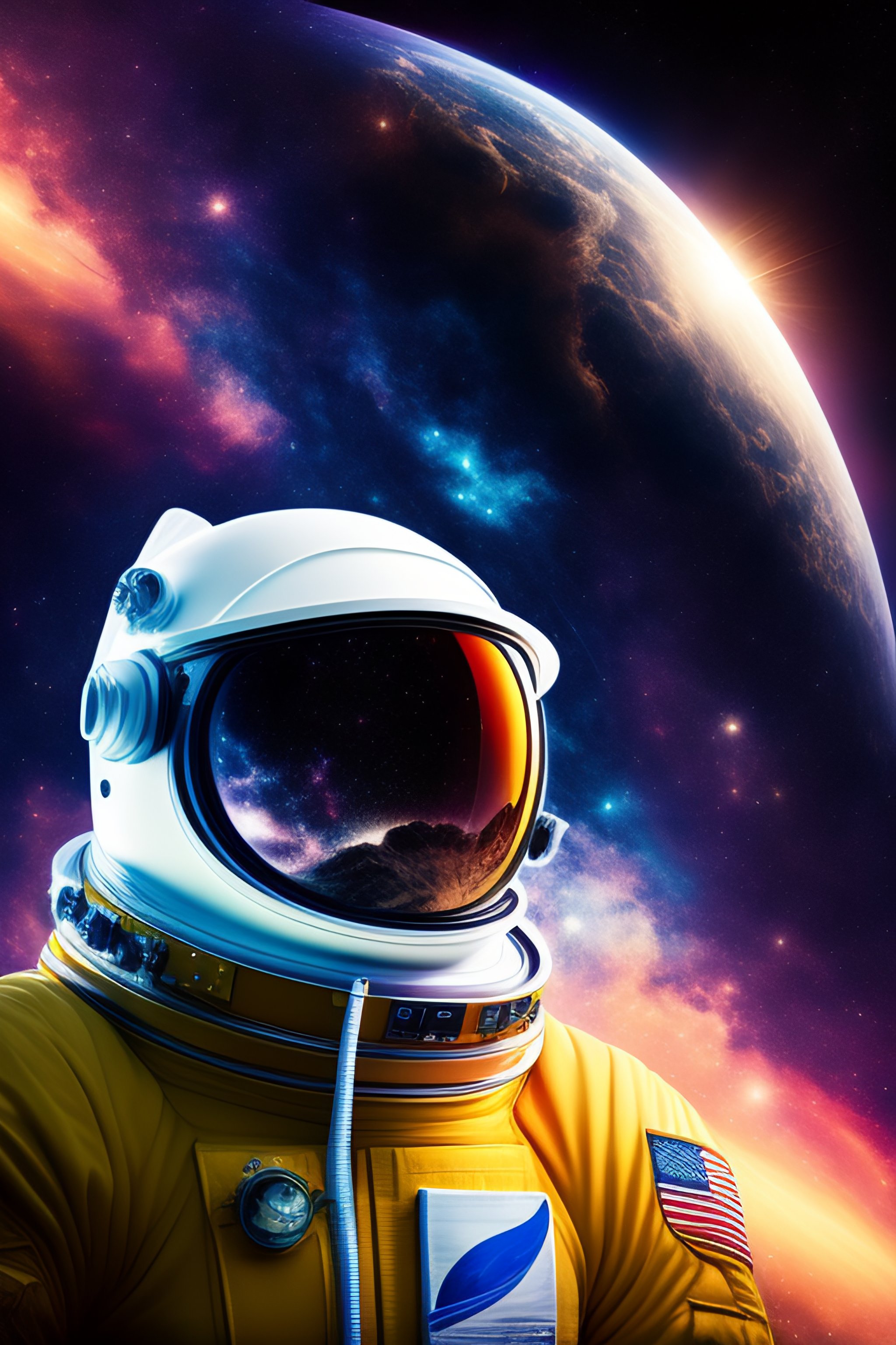 Lexica - Space tourist, portrait photo, passport, space suite, comics ...