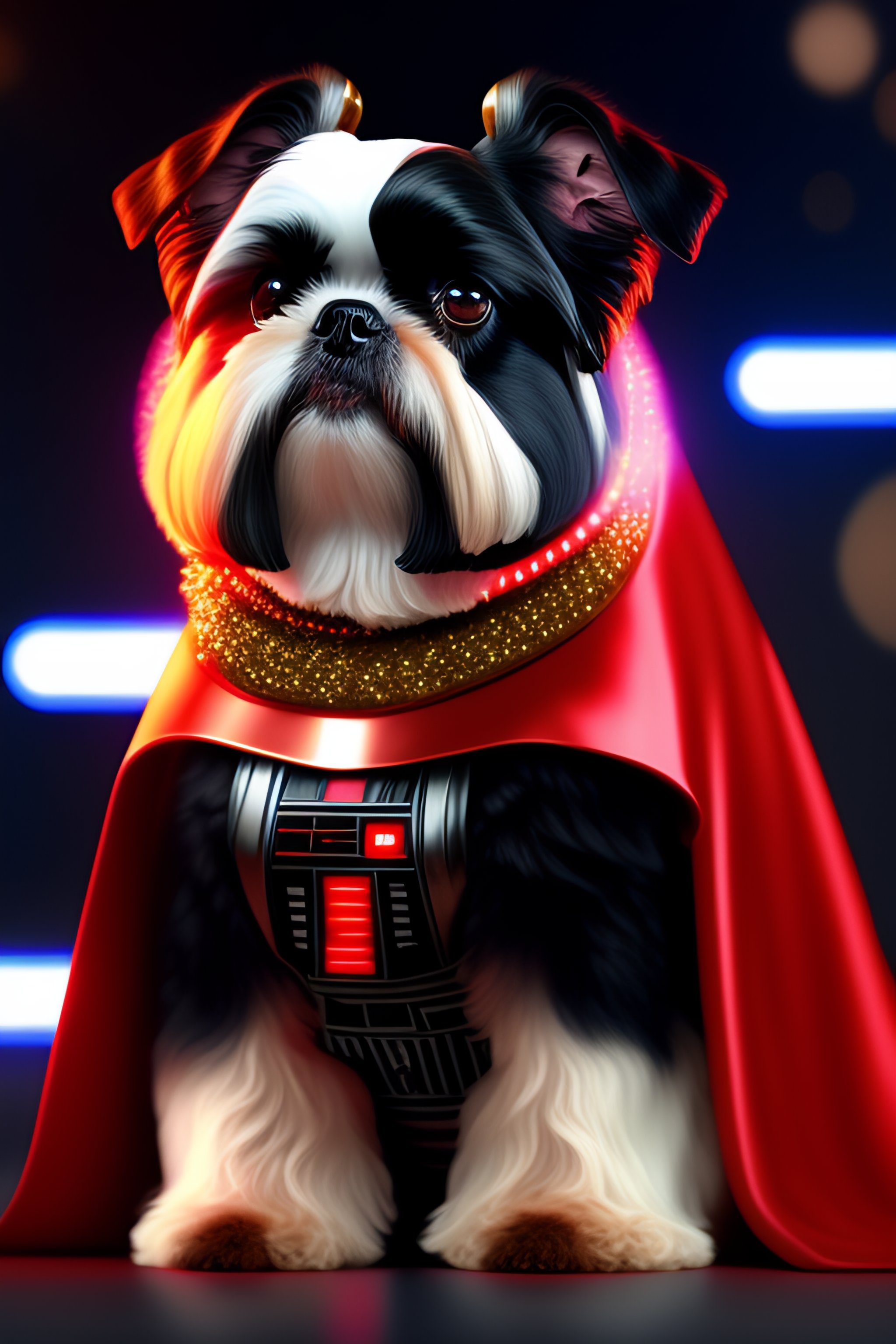 Lexica - Star Wars scene artificial intelligence a Shih Tzu dog wearing ...