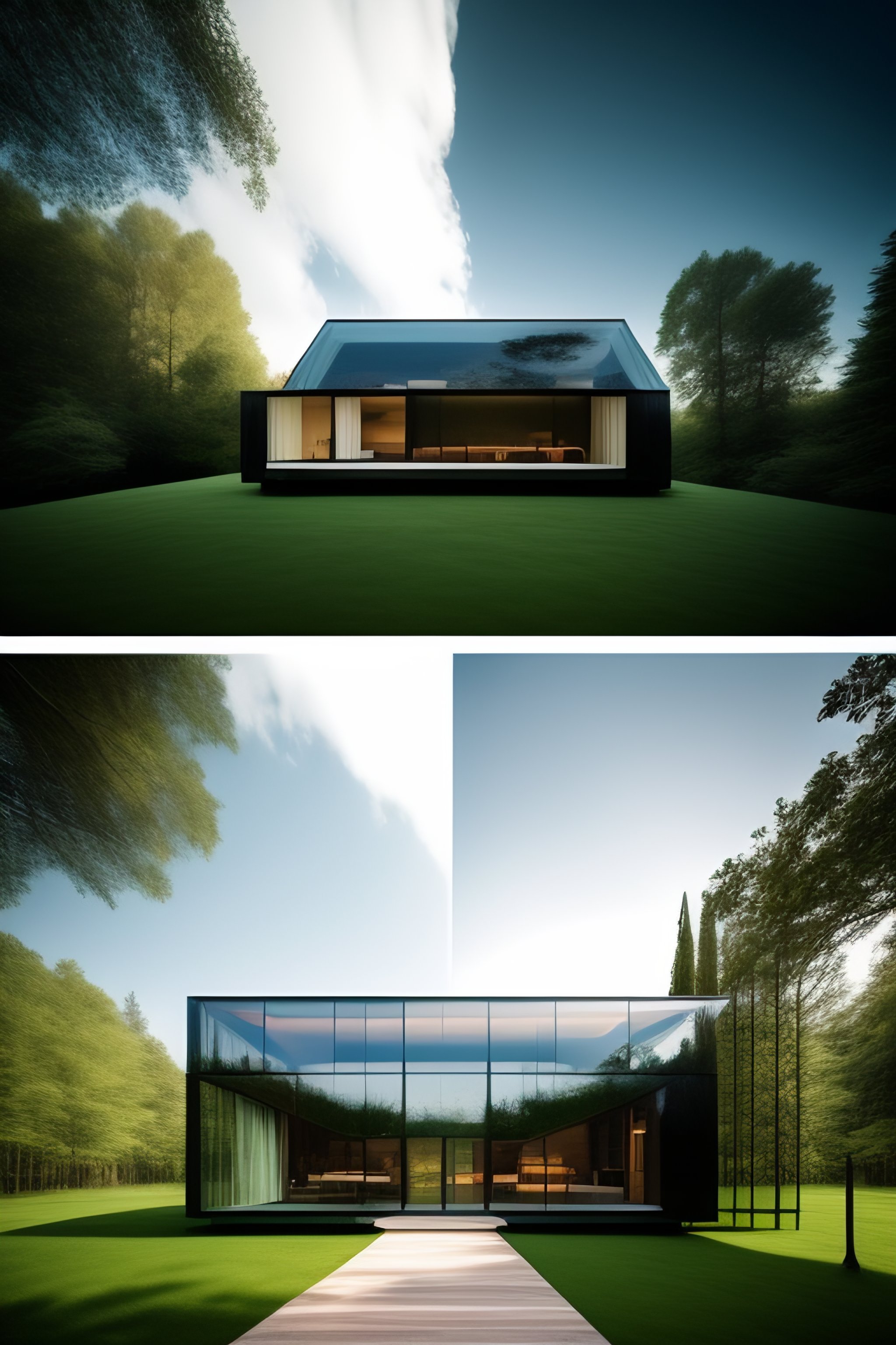 Lexica - A house made entirely of glass. glass furniture, glass walls ...