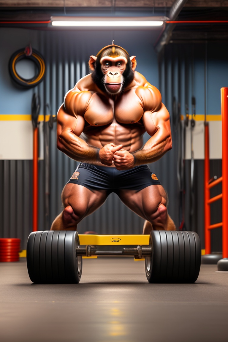 Lexica - In a bustling garage filled with tires, a muscular and ...