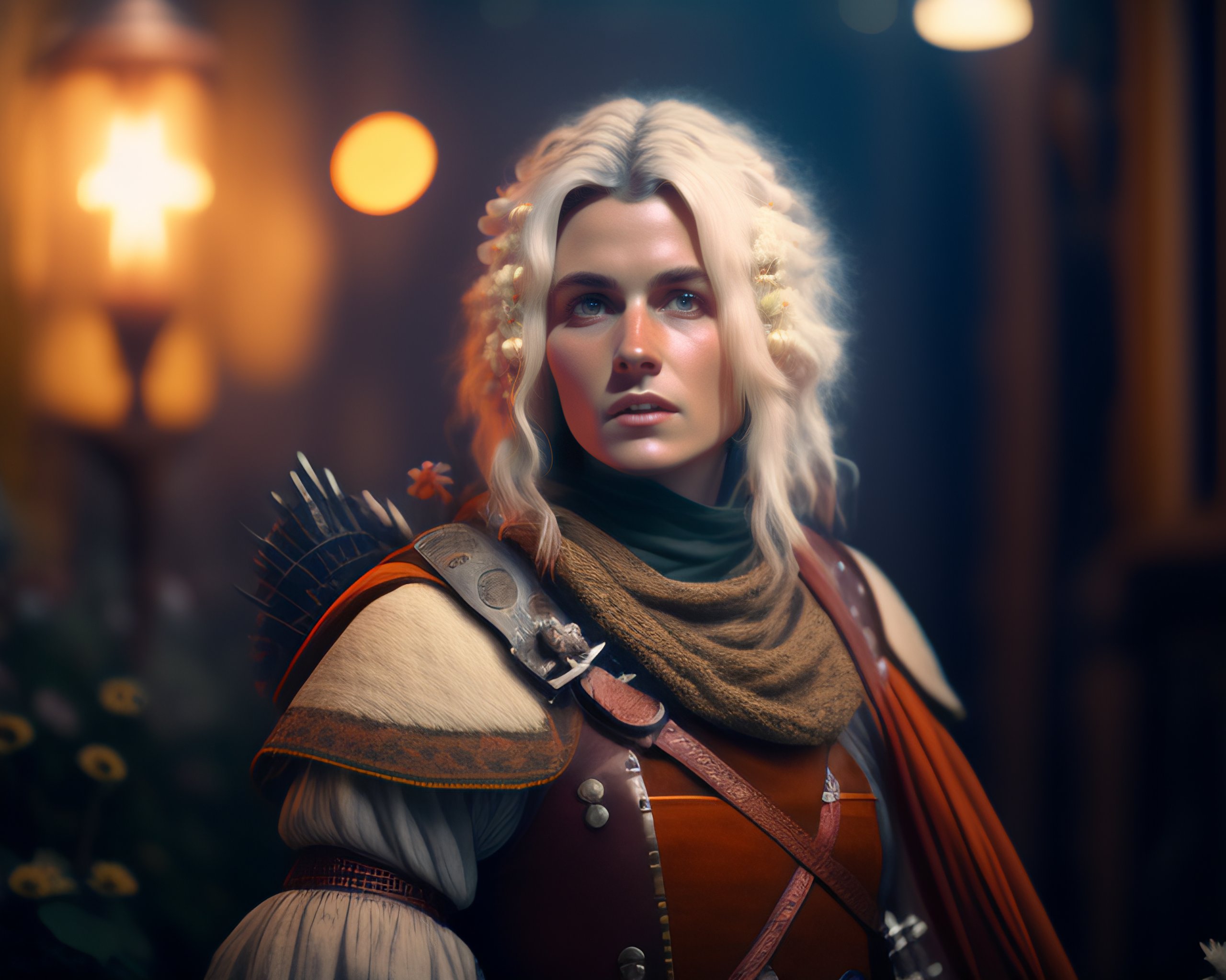 Lexica - Full body of a unkempt scruffy sleepless female cleric warrior ...