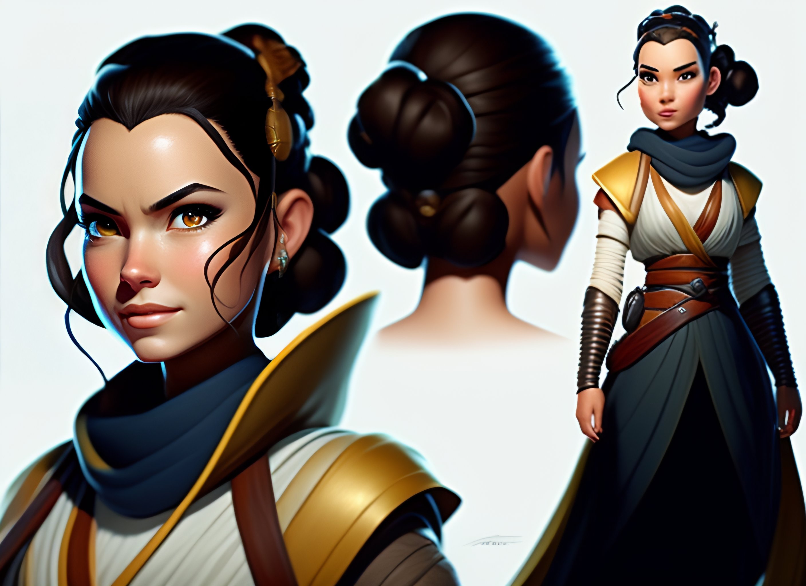 Lexica - Rey skywalker pixar animation disney character design sketch