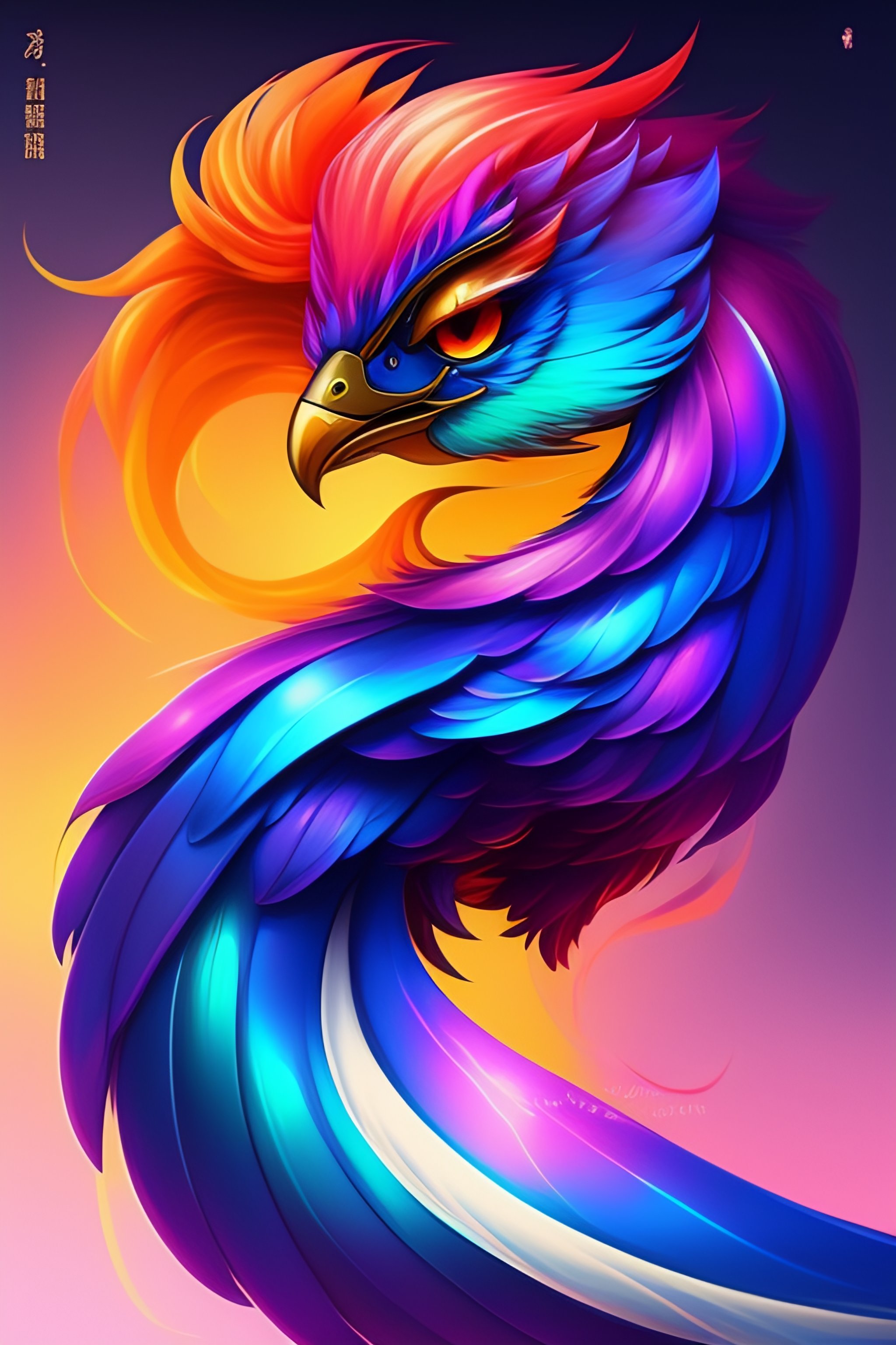 Lexica - A cerulean phoenix, in the style of chibi anime.