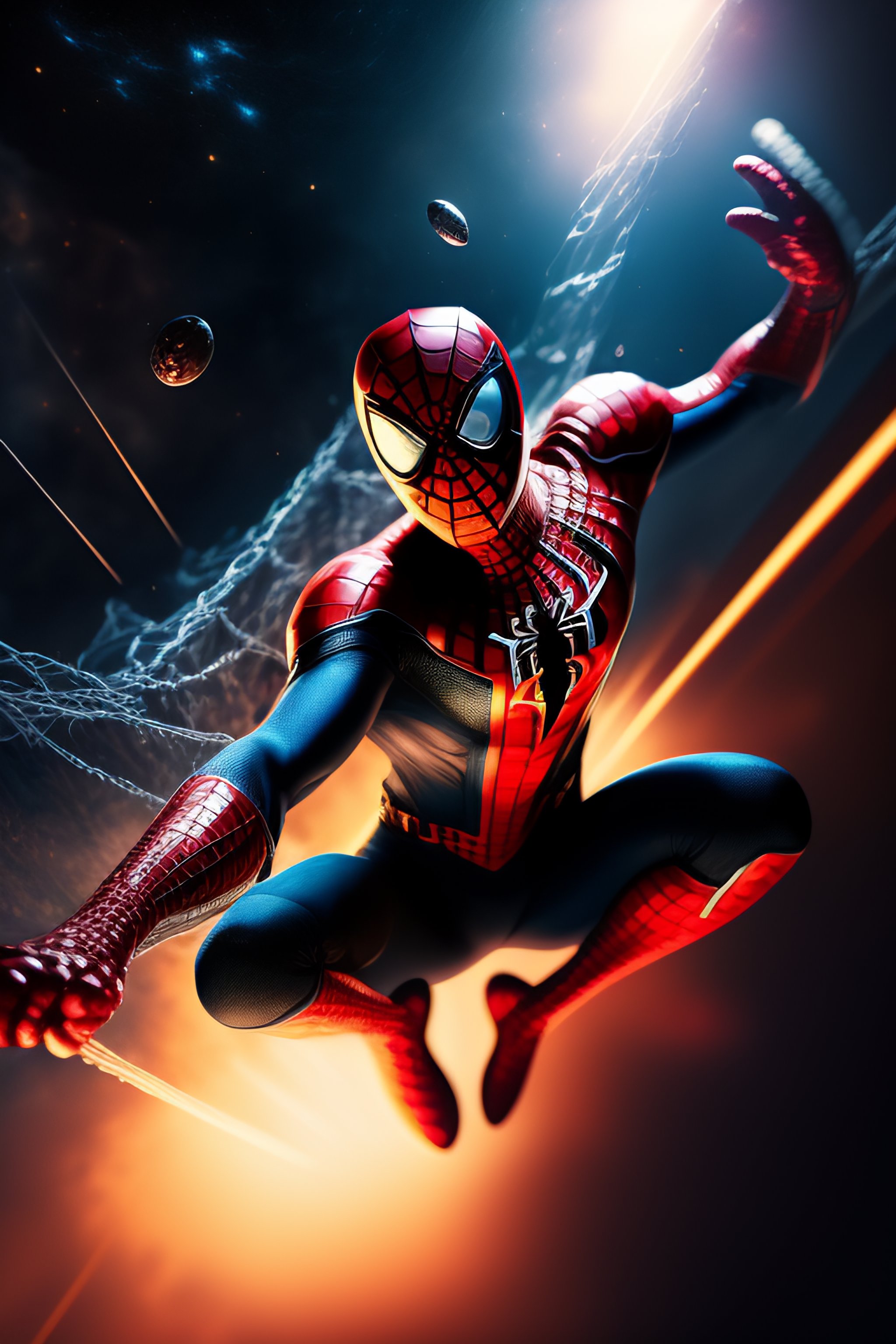 Lexica - Spiderman falling in space, cinematic composition, dramatic ...