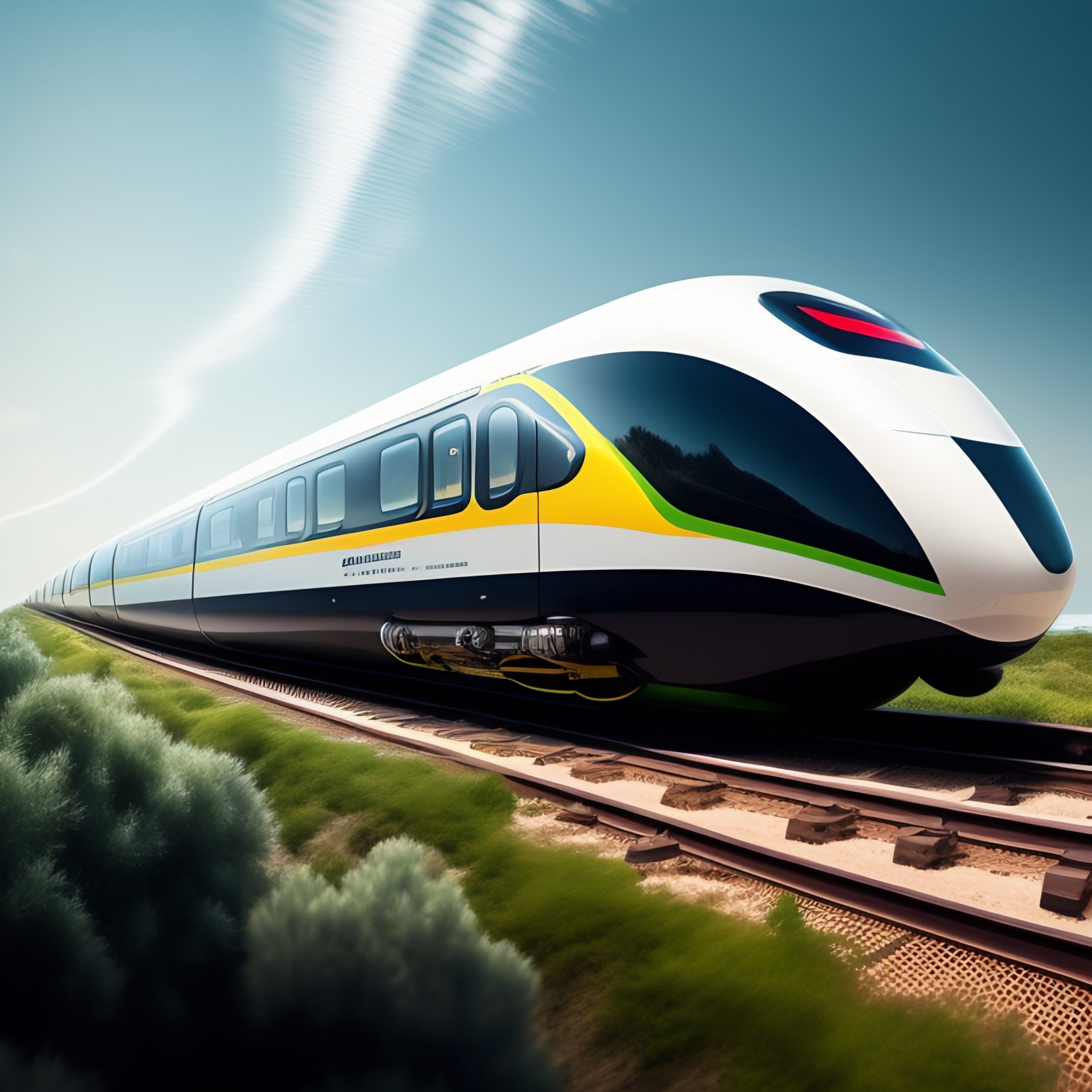 Lexica - A futuristic maglev train, seen from behind