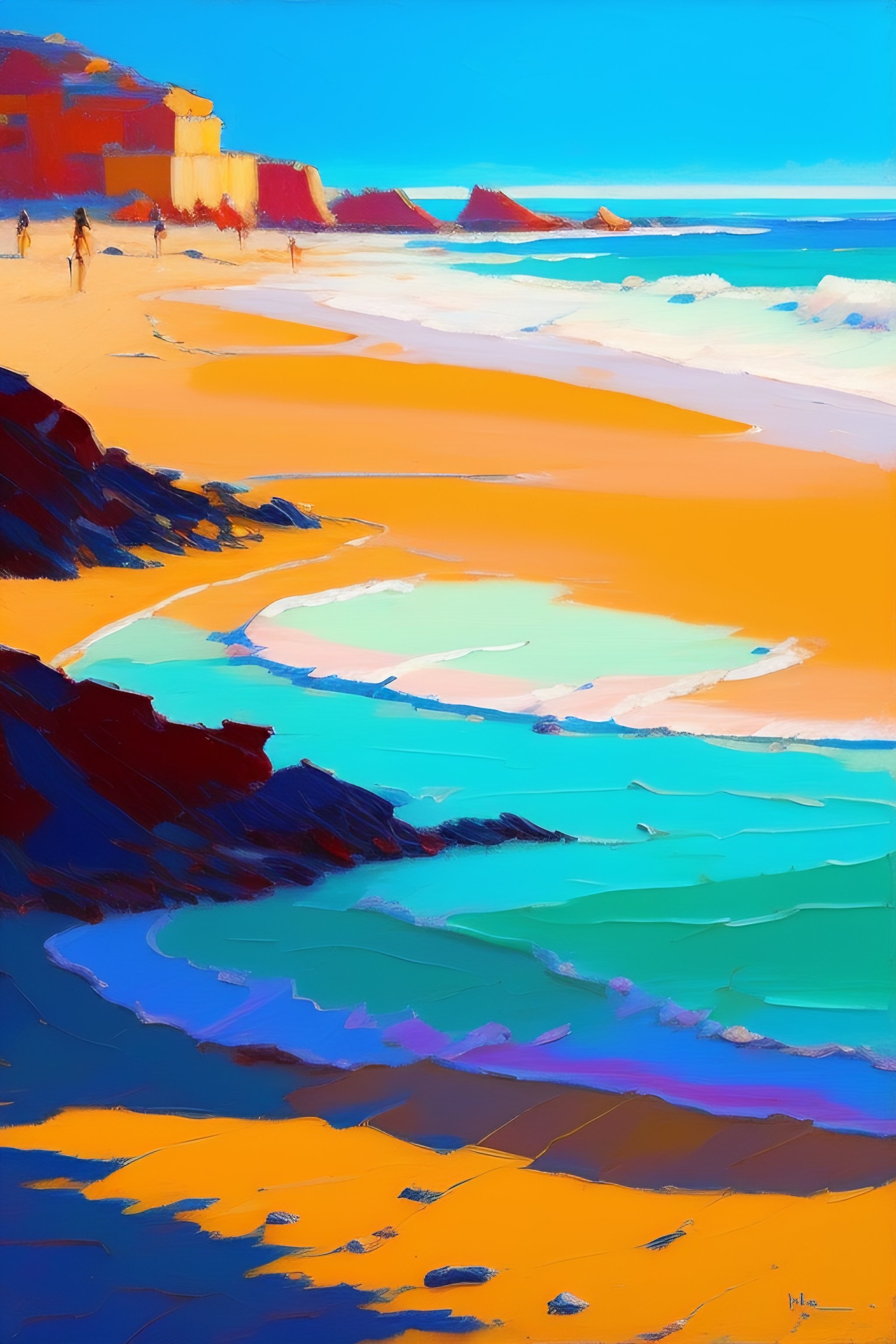 Lexica - Minimalist beach scene, erin hanson/donato giancola/nicolas de ...