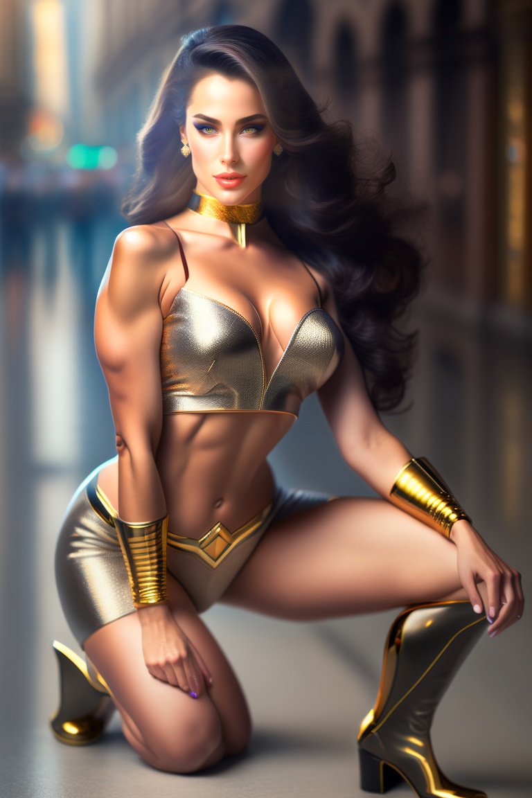 Lexica - Fully body pose, photo of a very beautiful!! model Wonder Woman , Super model , wearing ...
