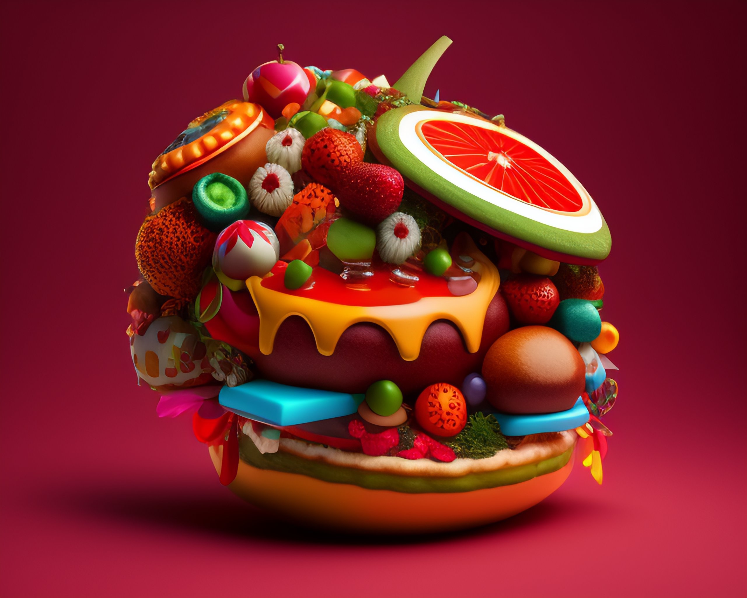 Lexica - Sculpture made of junk food, ultrafine detailed painting by ...