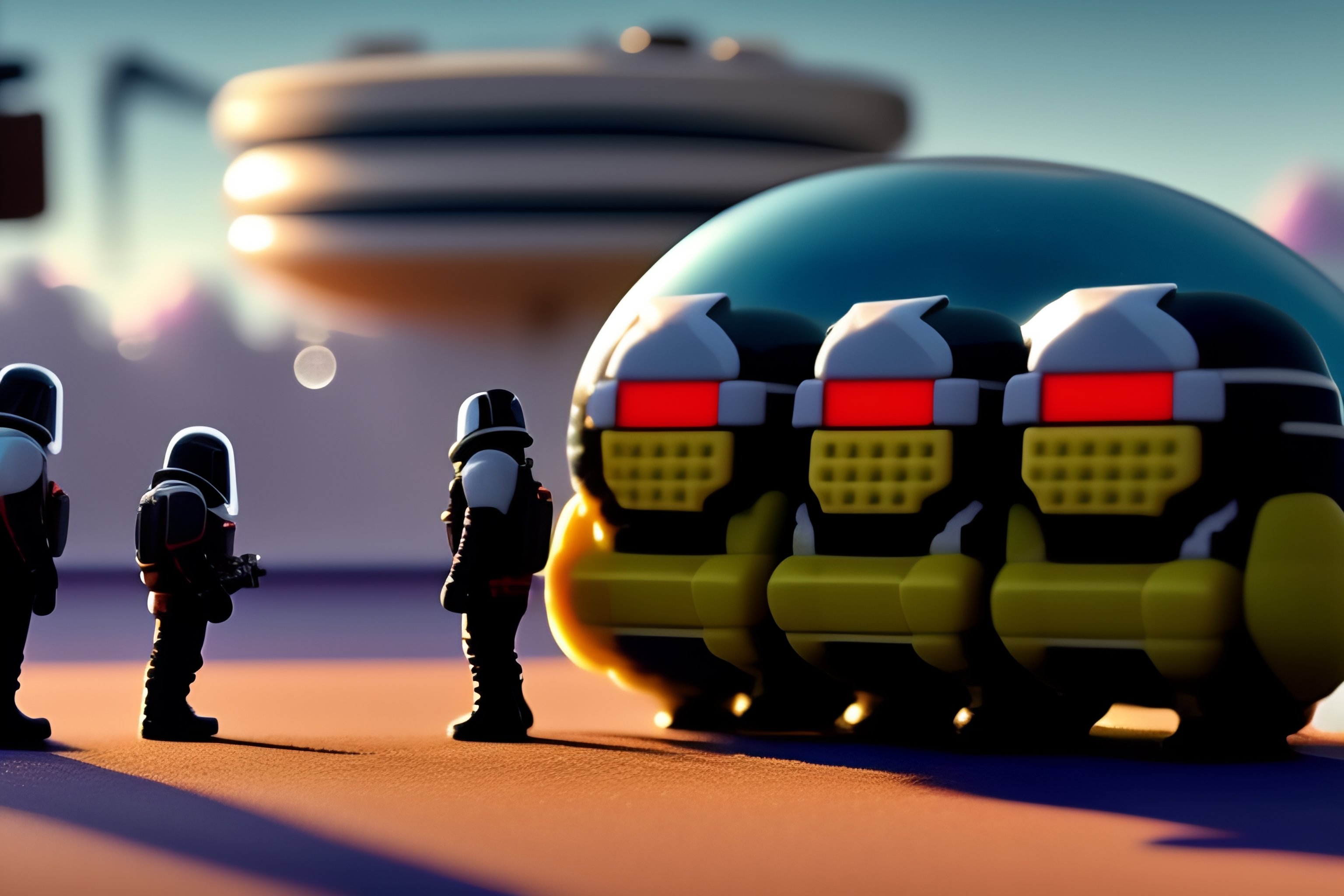 Lexica - Space Invaders are threatening an alien family, scene from ...