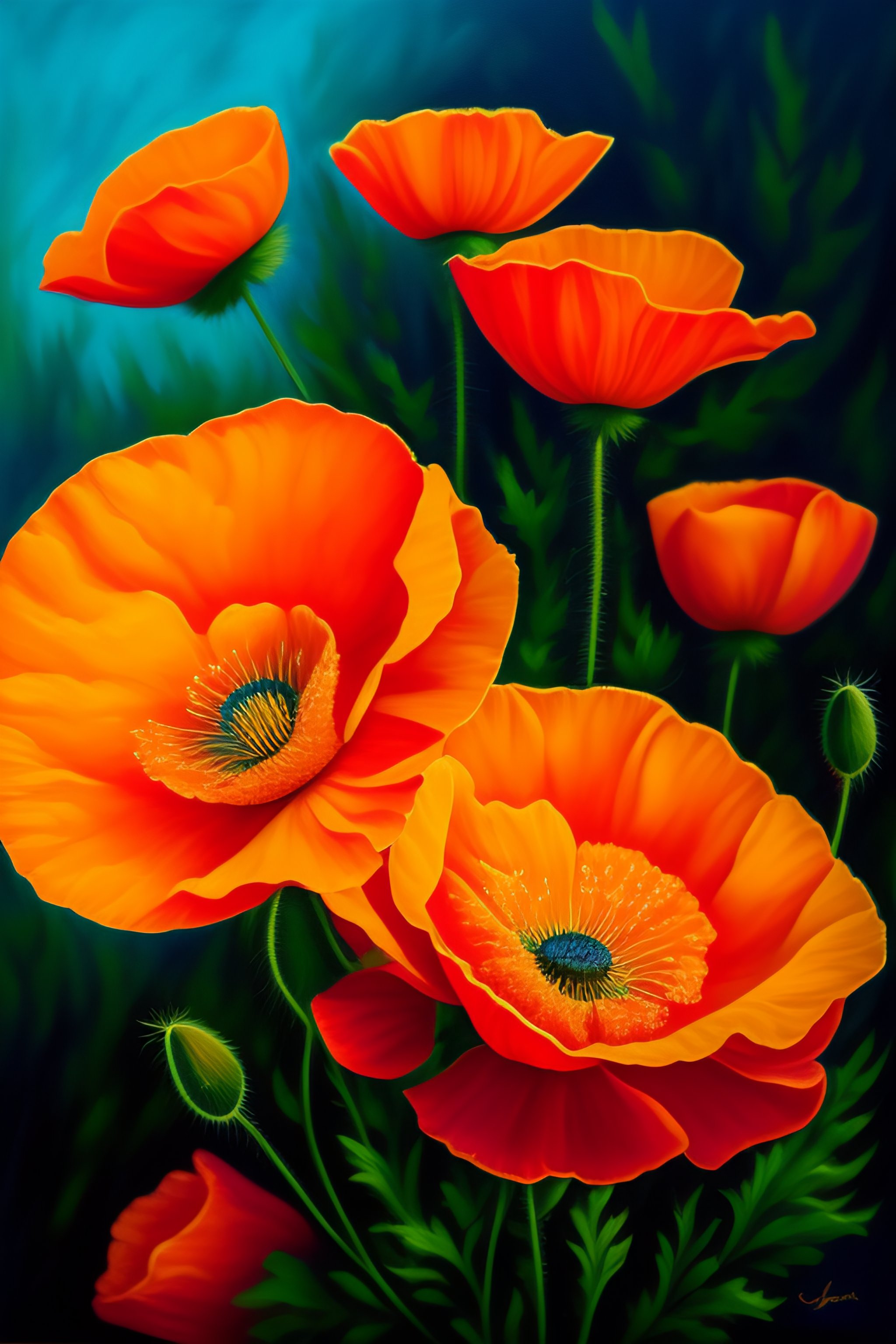 Lexica - Poppy flower painting
