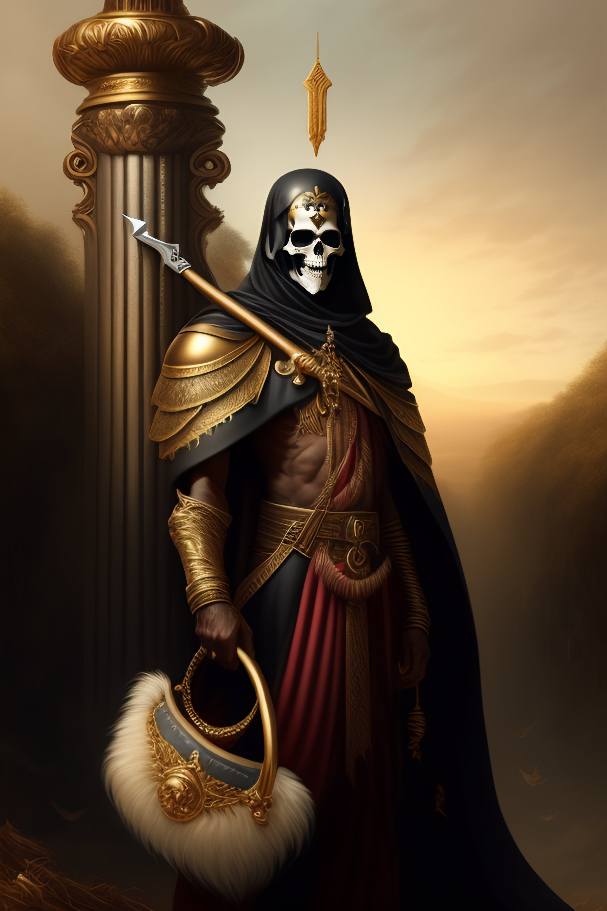 Lexica - Personification of death with a sickle in his right hand and a ...