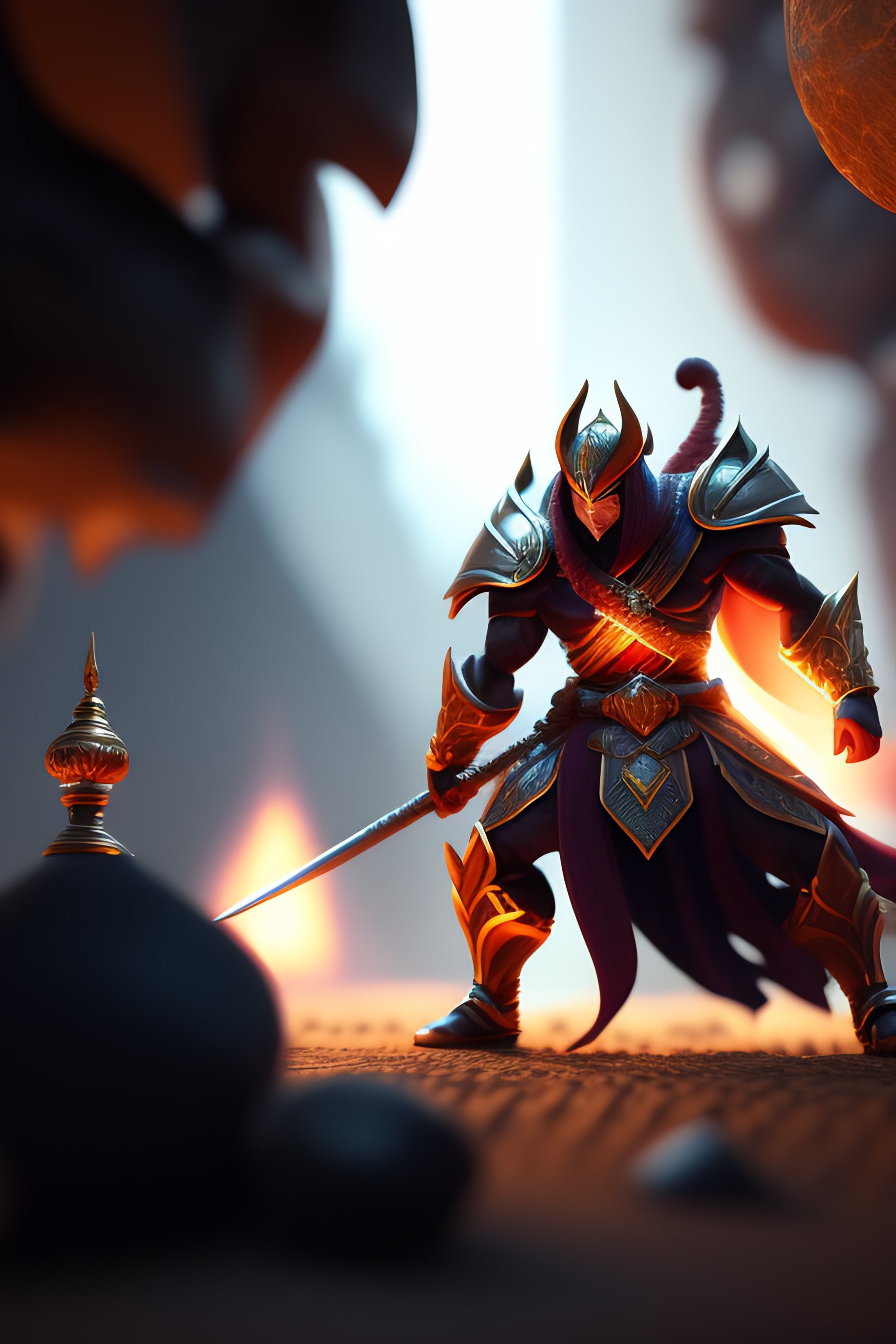 Lexica - Blender render of an epic battle, dramatic lighting, intricate, elegant, highly ...