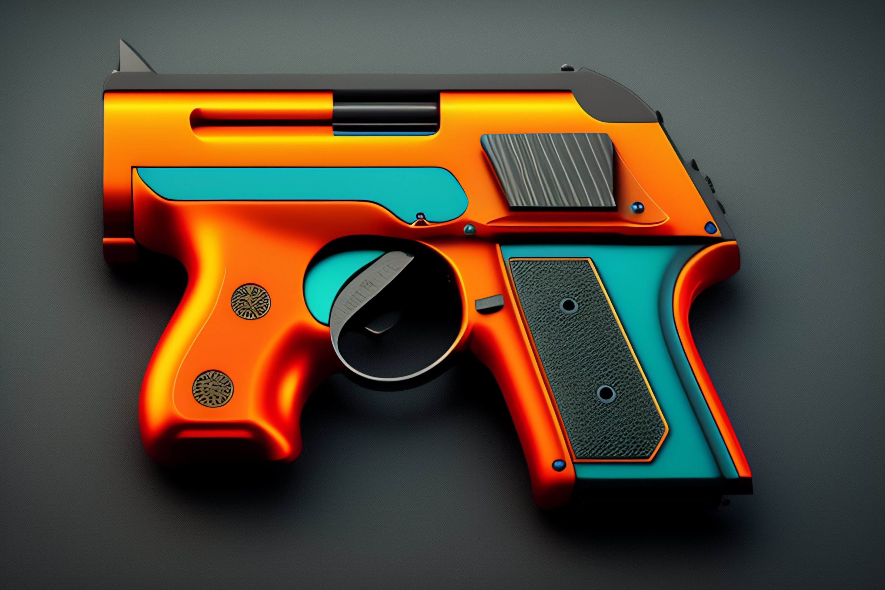 Lexica - Smartphone shaped like gun, illustrated, 2d, psychedelic