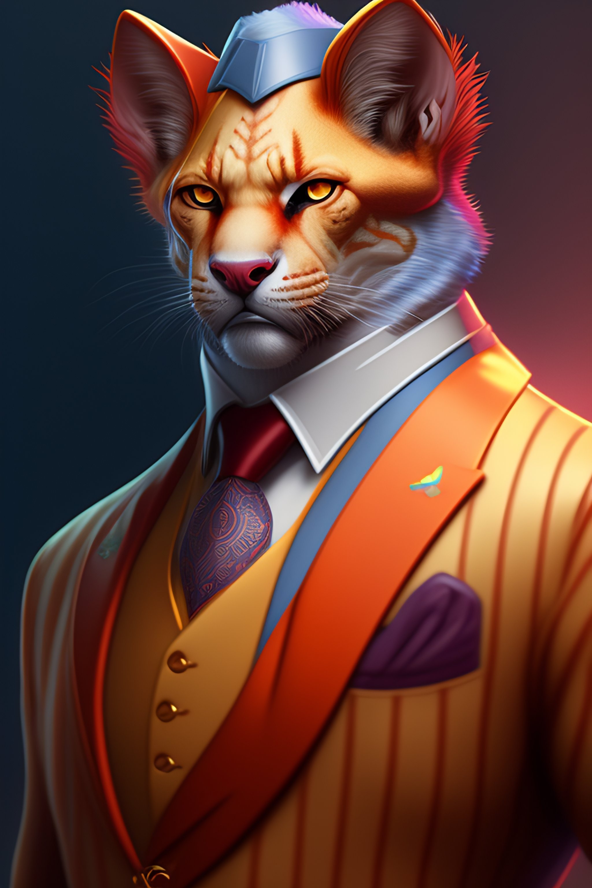 Lexica - Anthro furry humanoid lion, three piece suit, character ...
