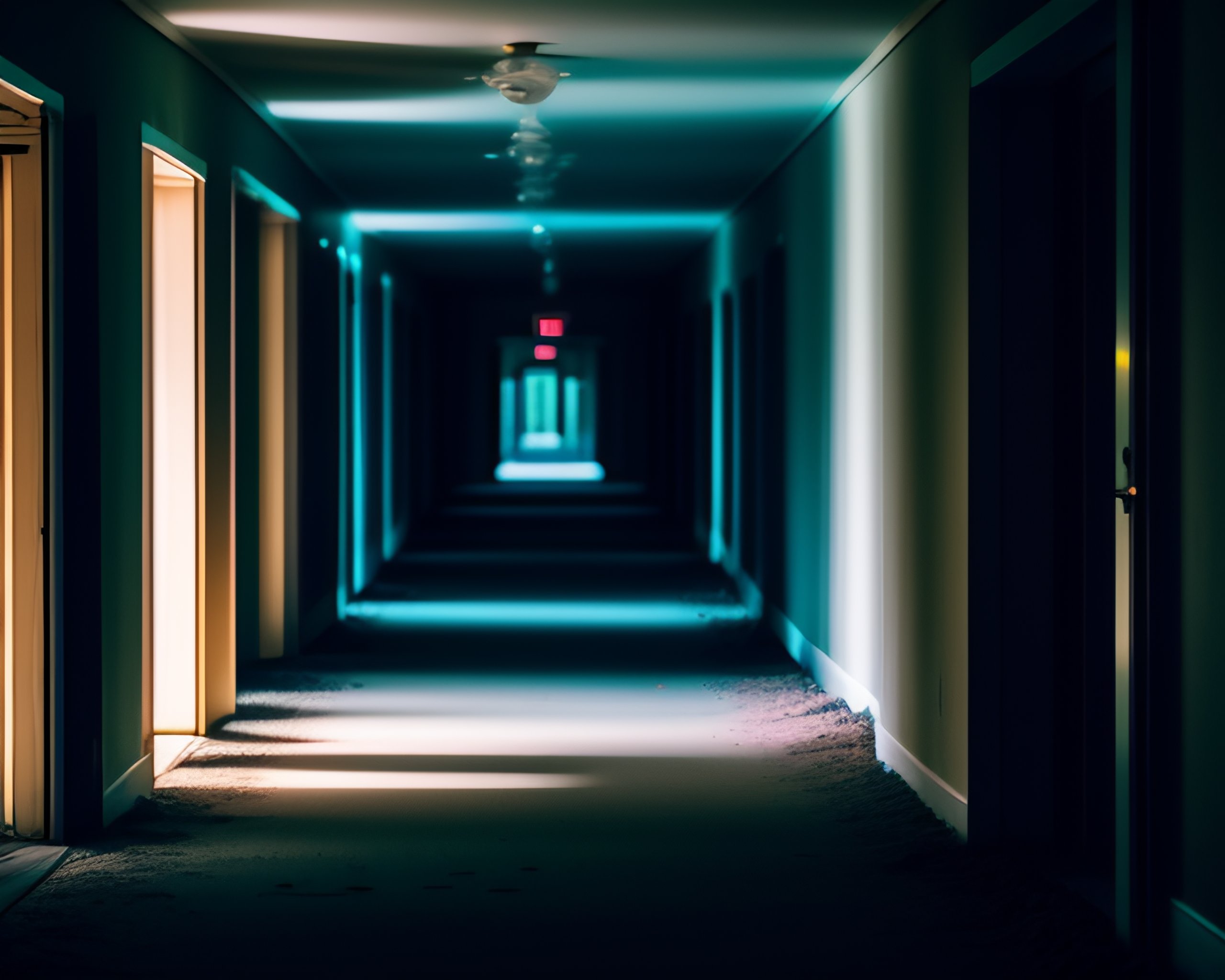 Lexica - Empty dark corridors of a residential building, a deserted ...