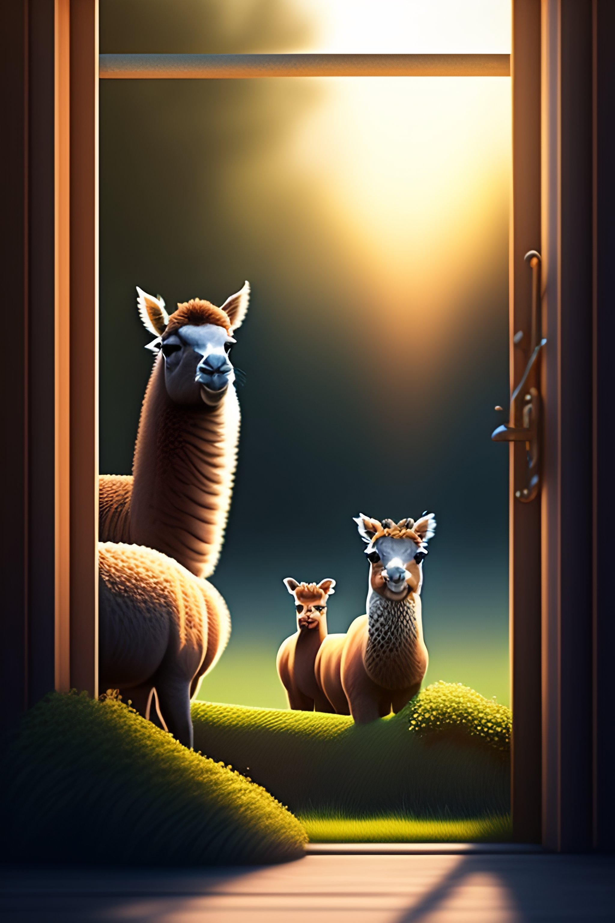 Lexica - Happy Alpacas filling the screen, by disney concept artists ...