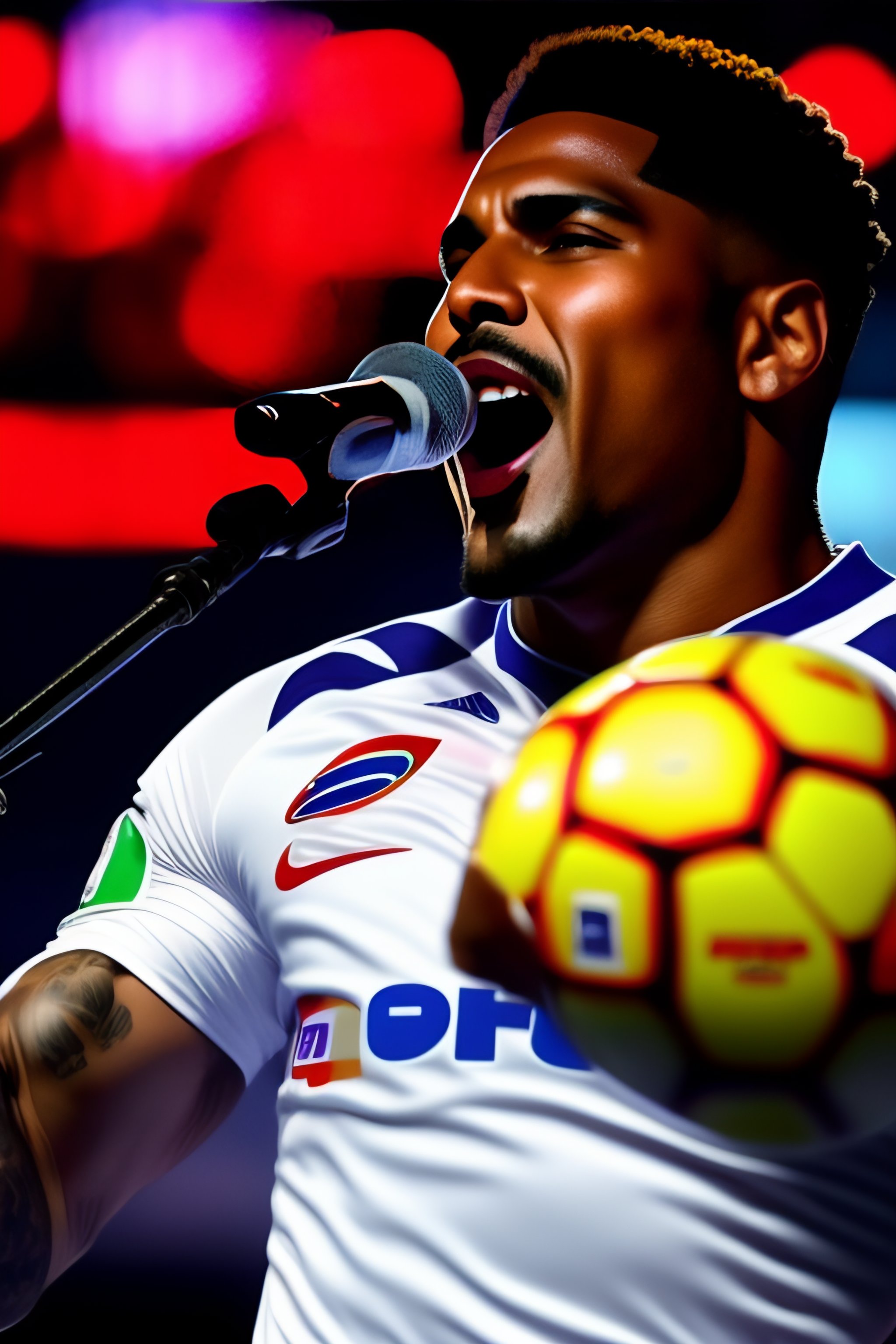 Lexica - Artista dazh cantando para el publico en un estadio